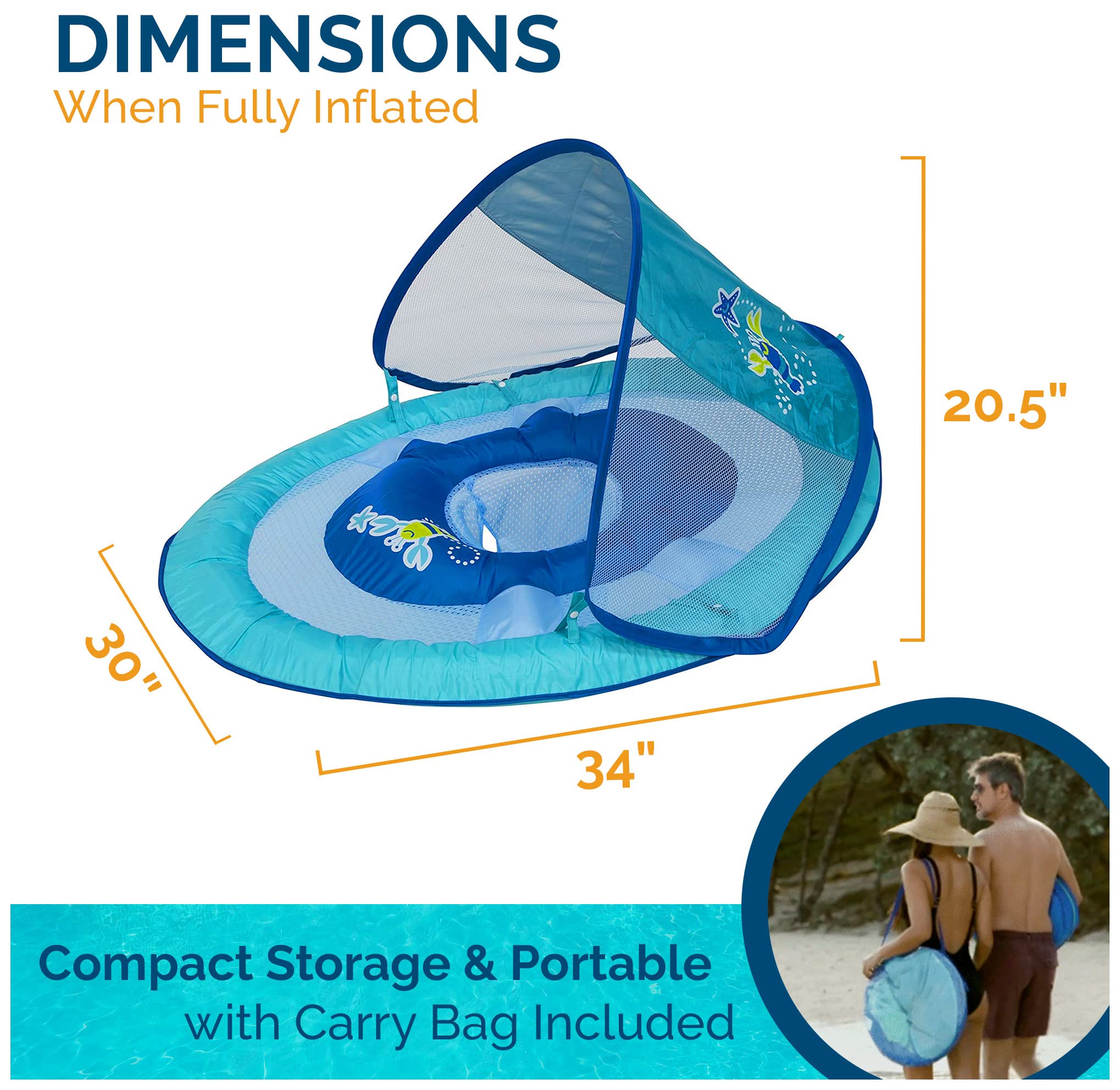 SwimWays Baby Spring Float with Adjustable Canopy and UPF Sun ...