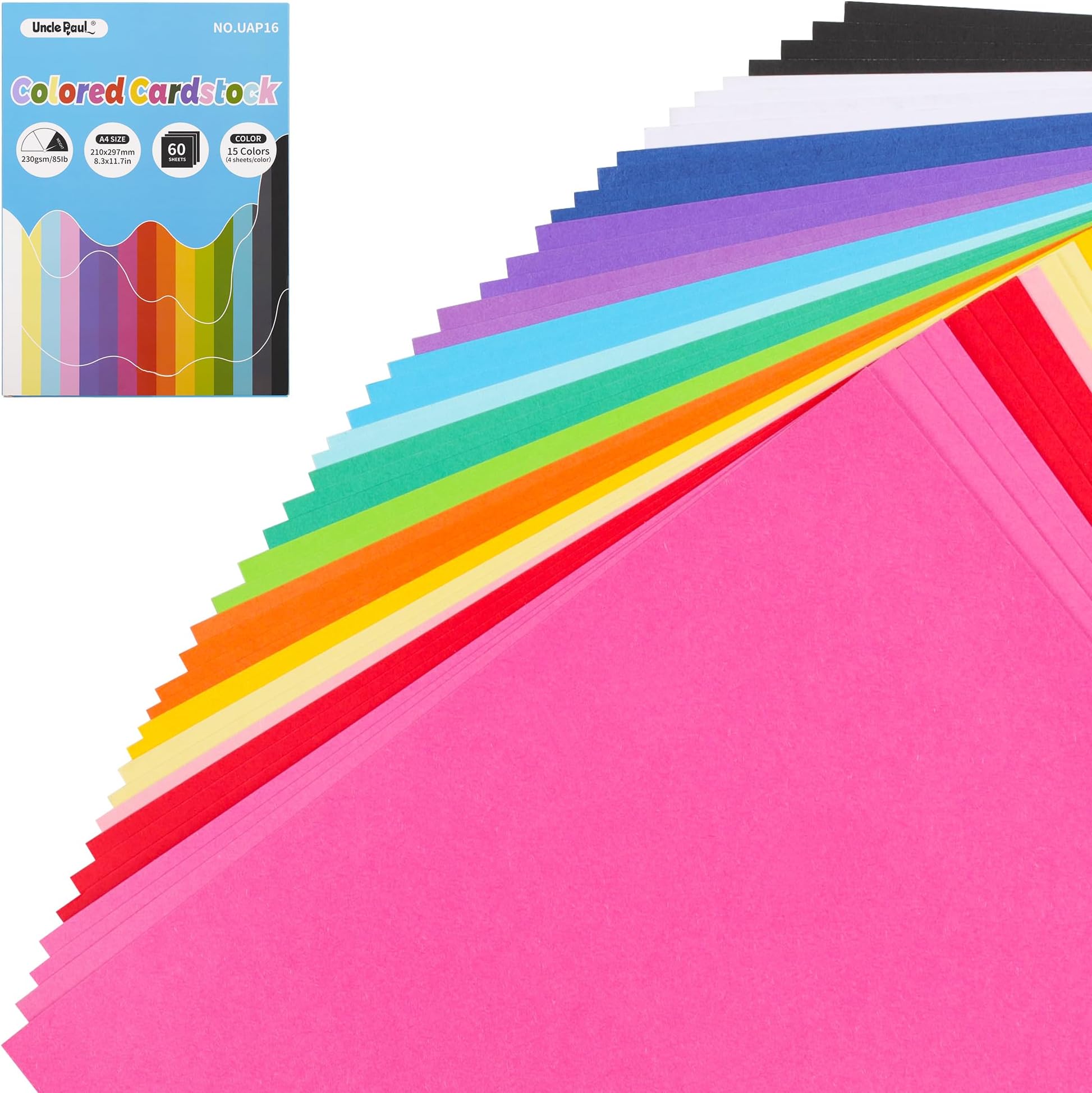 A4 Coloured Cards, Thick Cardboard Multi Colour Card Paper - 10 Colors ...