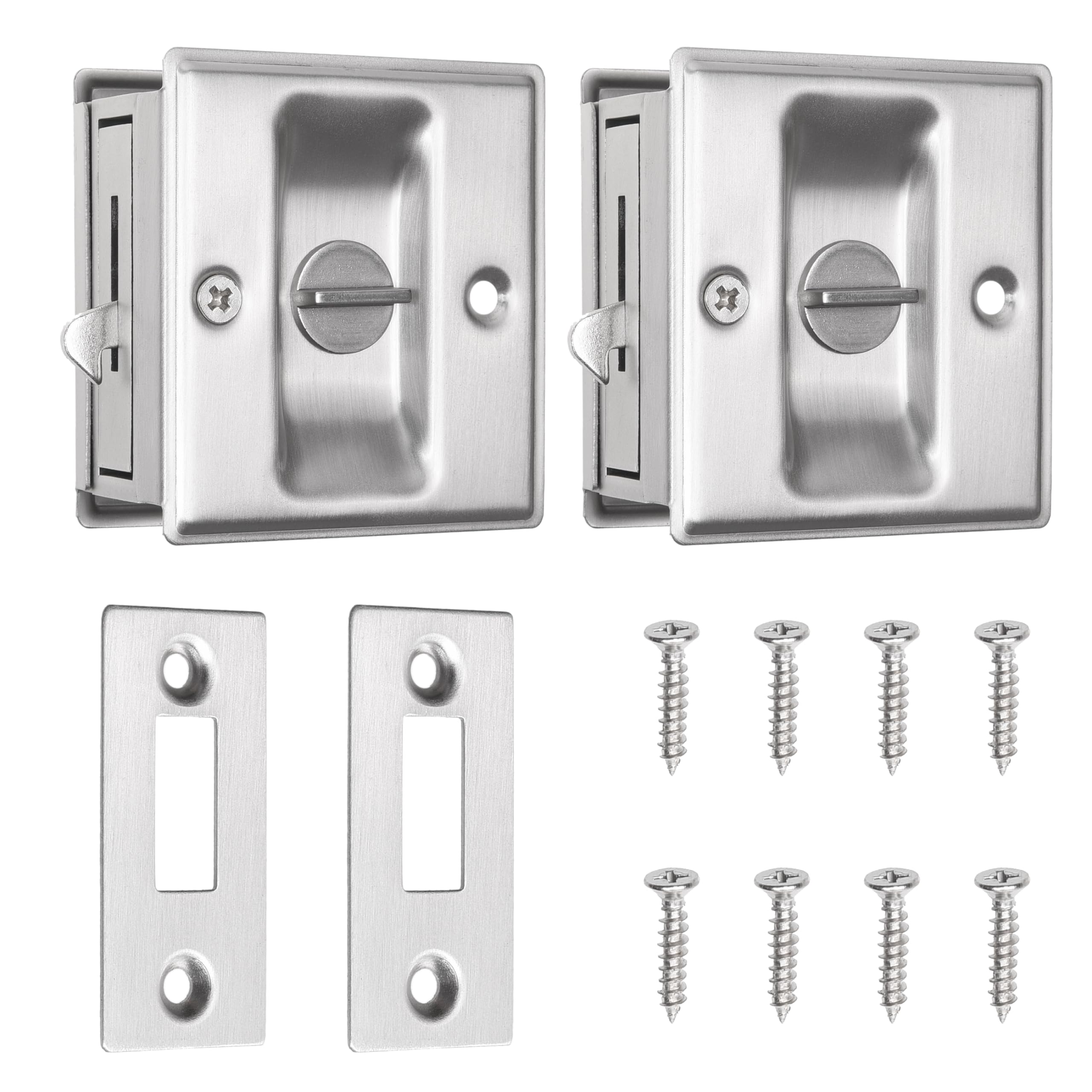 Amazon.com: Eco-Fused Pocket Sliding Door Lock - Brushed Nickel Privacy ...