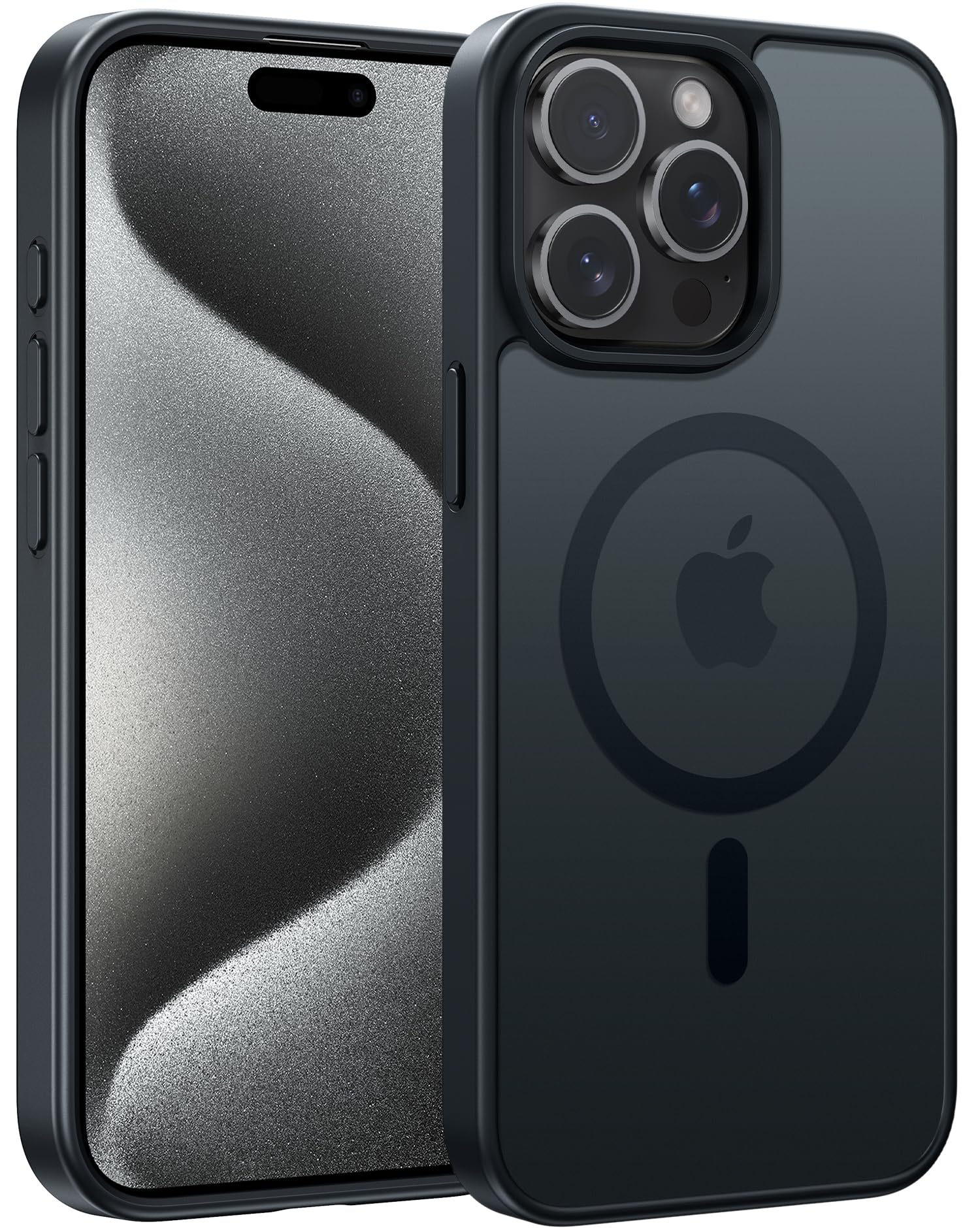 FNTCASE for iPhone 15 Pro-Max Case: Strong Magnetic Translucent Matte Case | Military-Grade ...