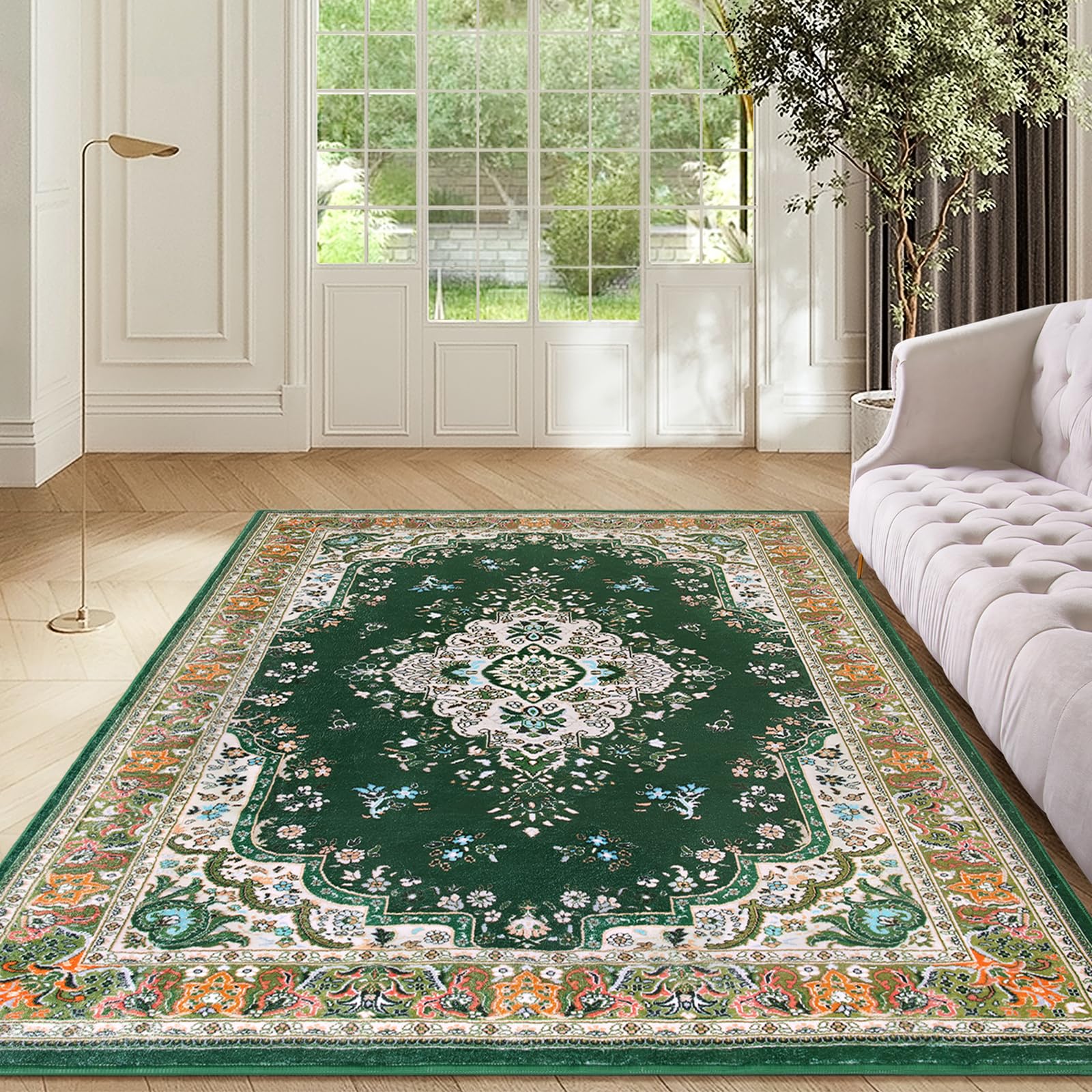Amazon.com: HOMORE Green Area Rug 5x7 Living Room Rug, Non Slip ...