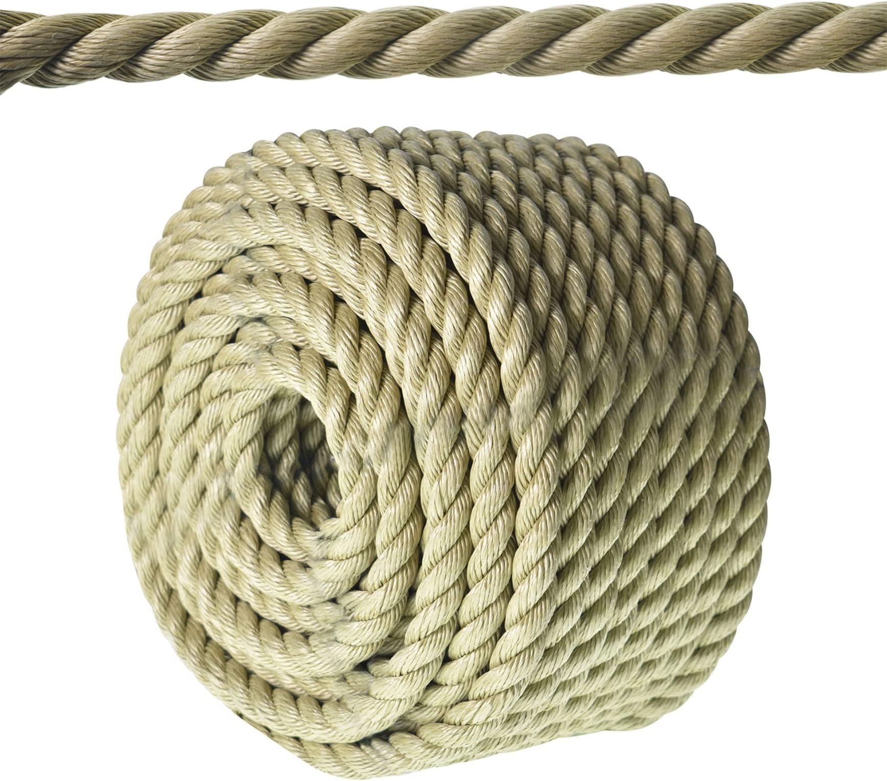Amazon.com: YSMN 3/4 in 100 FT Twisted 3 Strand Synthetic Polypropylene ...