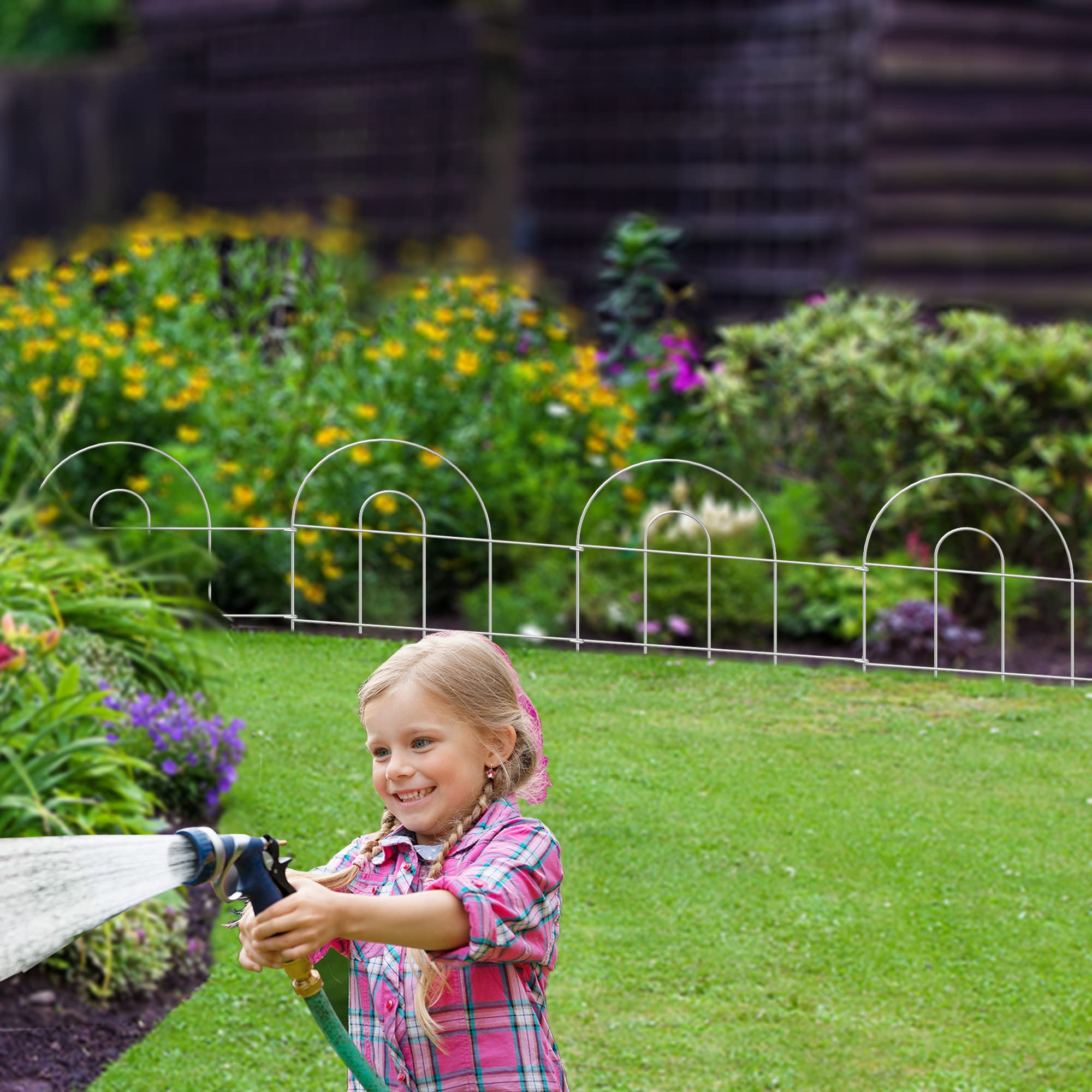 FOREHOGAR Decorative Garden Folding Border Fence 18in X20ft Rustproof ...
