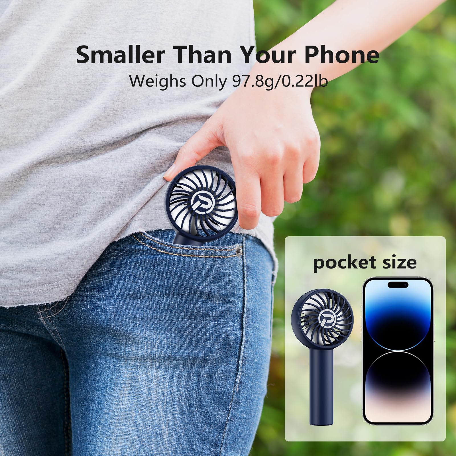 Snapklik.com : Portable Handheld Fan, 2000mAh Battery Operated Personal ...