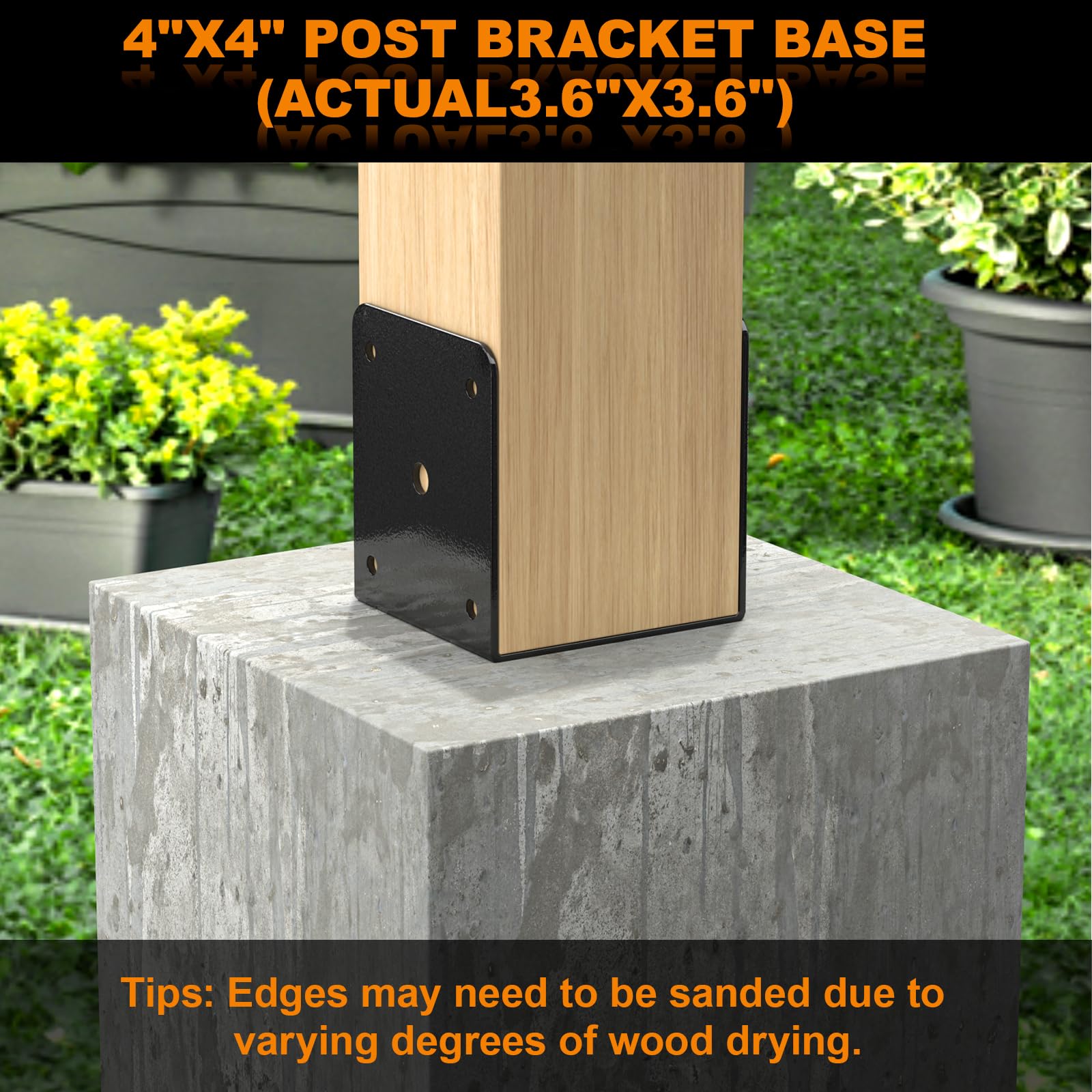 4x4 Concrete Post Holder Amazon.com: ITeVe.GD Concrete Post