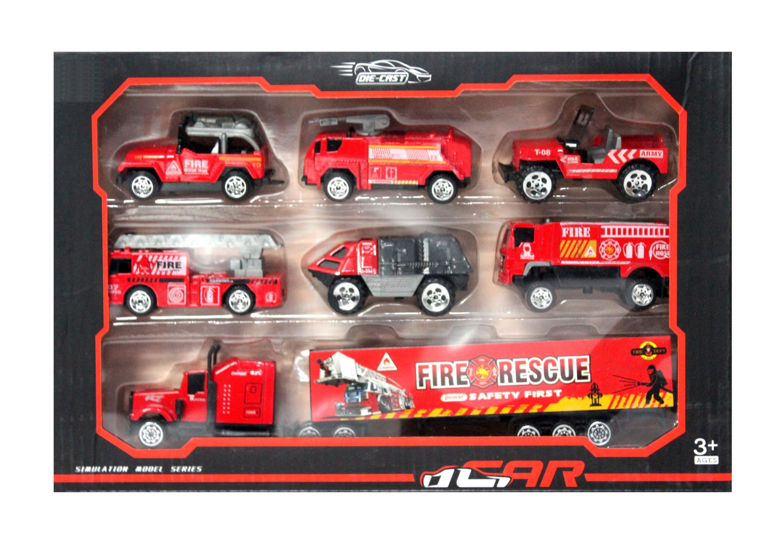 Buy Globular 7 Die Cast Fire Rescue Metal Vehicle Play Toy Team Truck ...