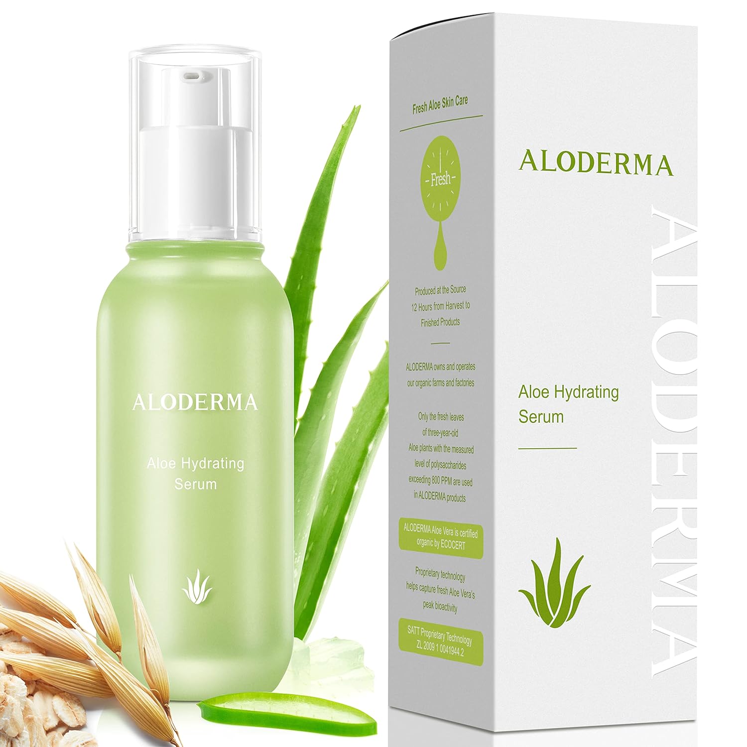 Amazon.com: Aloderma Hydrating Face Serum with 69% Organic Aloe Vera ...