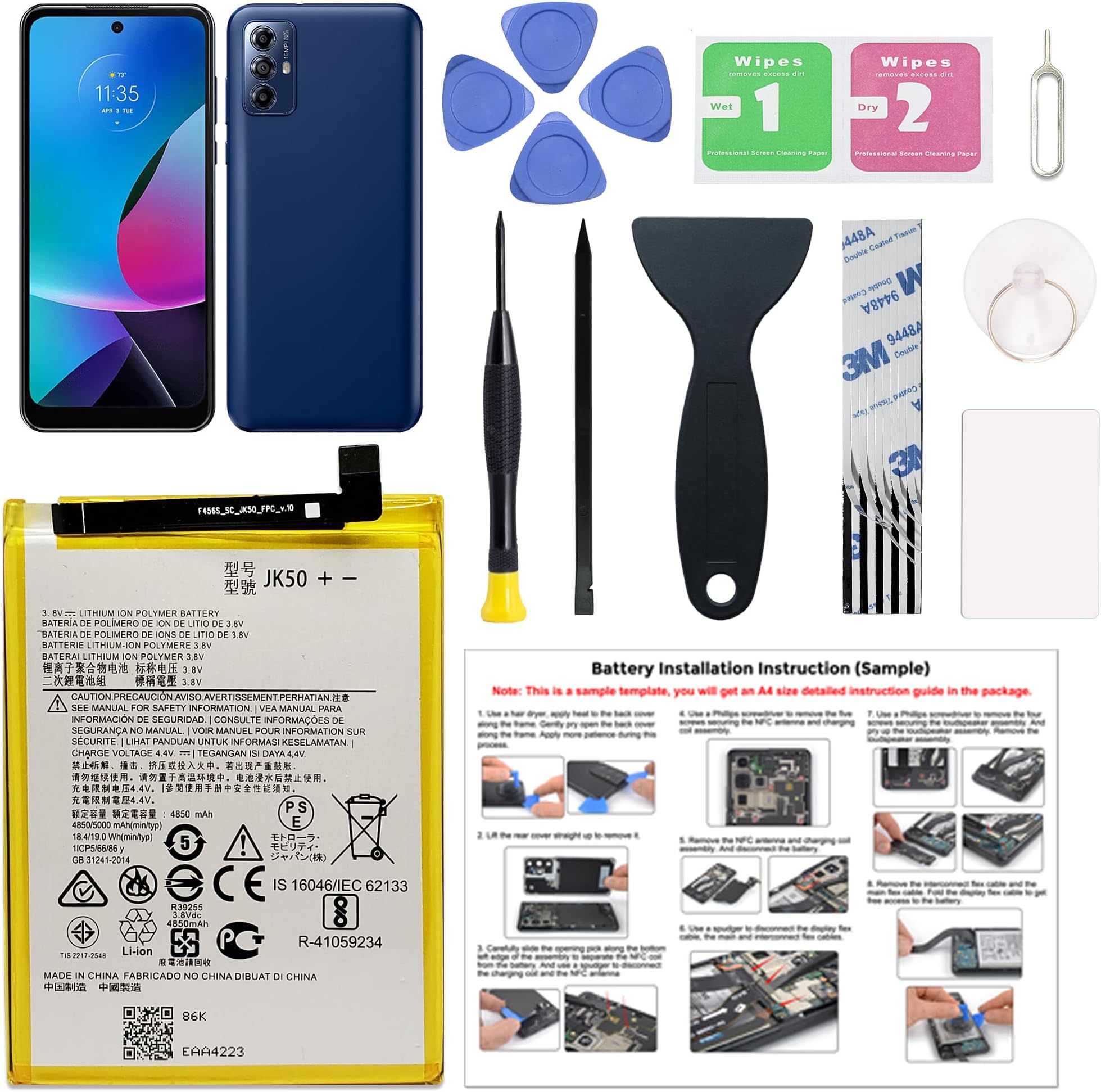 Amazon.com: OEM Battery Replacement for Motorola Moto G 5G 2022 JK50 ...