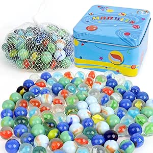 Amazon.com: POPLAY 110PCS Glass Marbles, 5/8inch Marbles Bulk Assorted ...