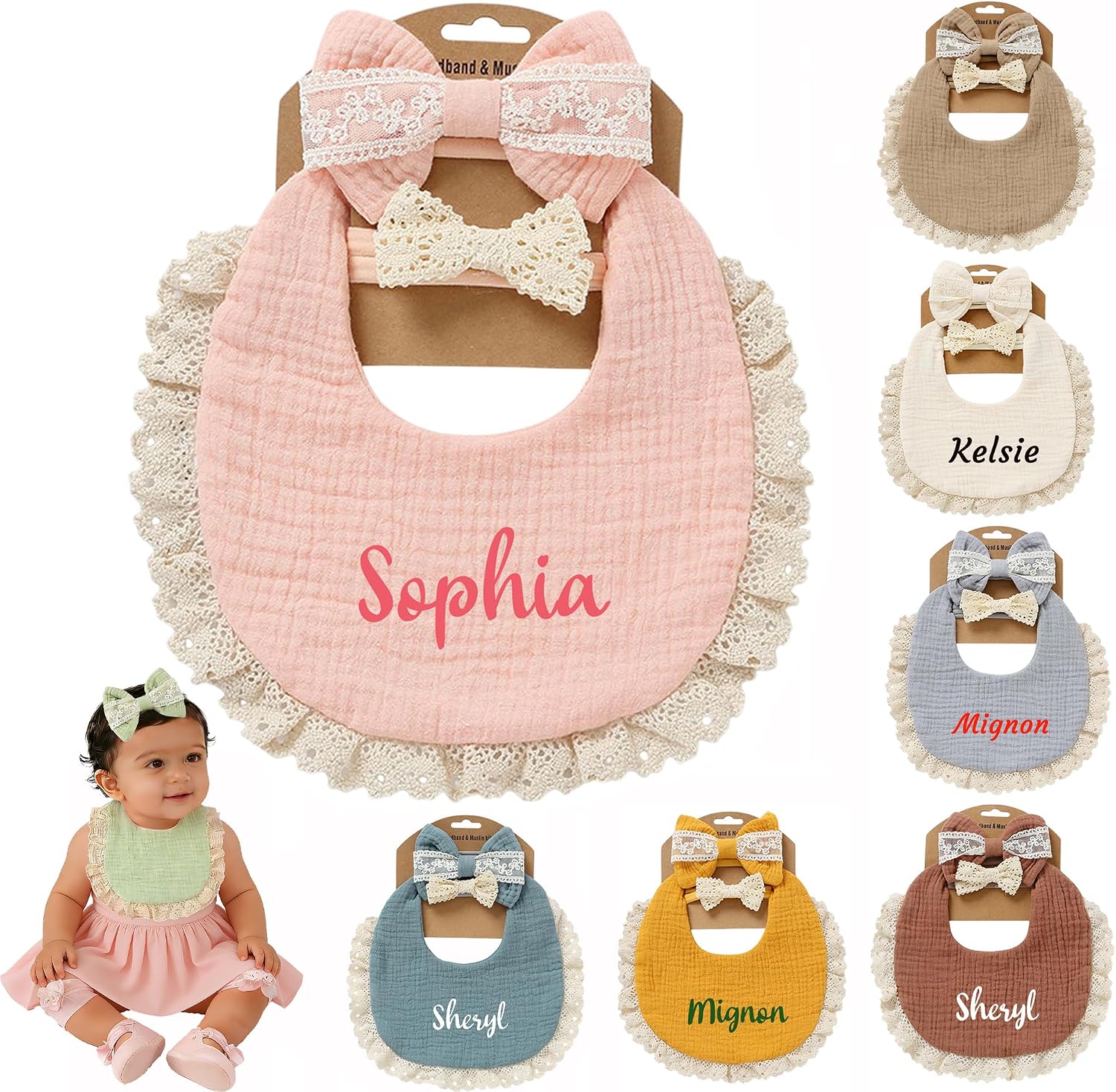 Amazon.com: Svyqwmz Personalized Baby Bibs,Custom Name Cotton Bib for ...