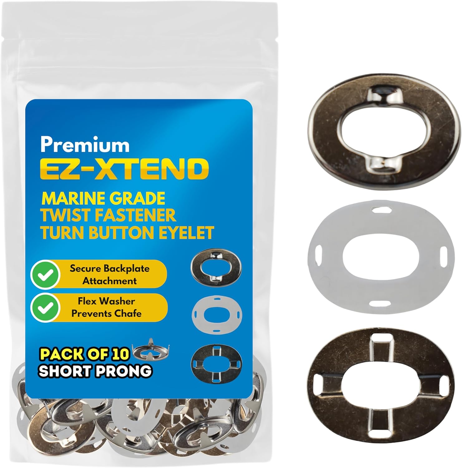 Amazon.com: EZ-Xtend Fasteners Marine Grade, Twist Fastener Turn Button ...