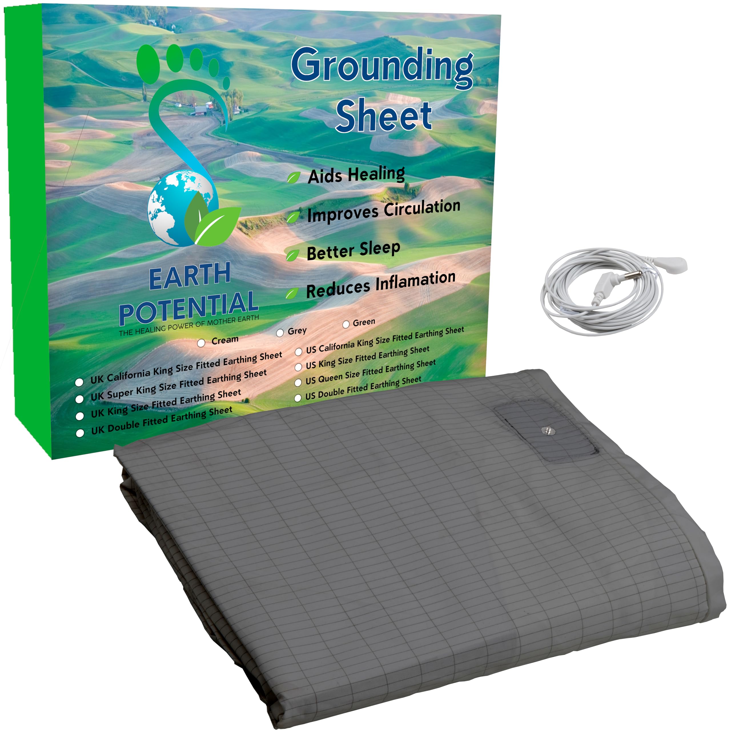 Amazon.com: Earthing Grounding Fitted Queen Size Sheet in Gray ...