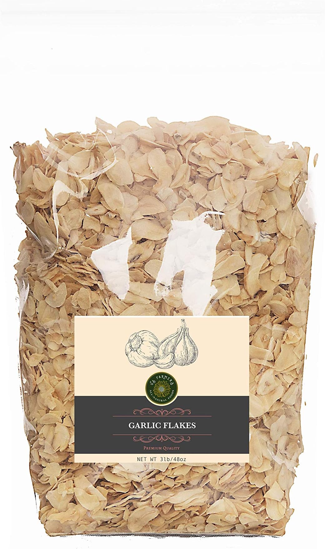 Amazon.com : US-FARMERS All Natural Dehydrated Garlic Flakes Dry Slice ...