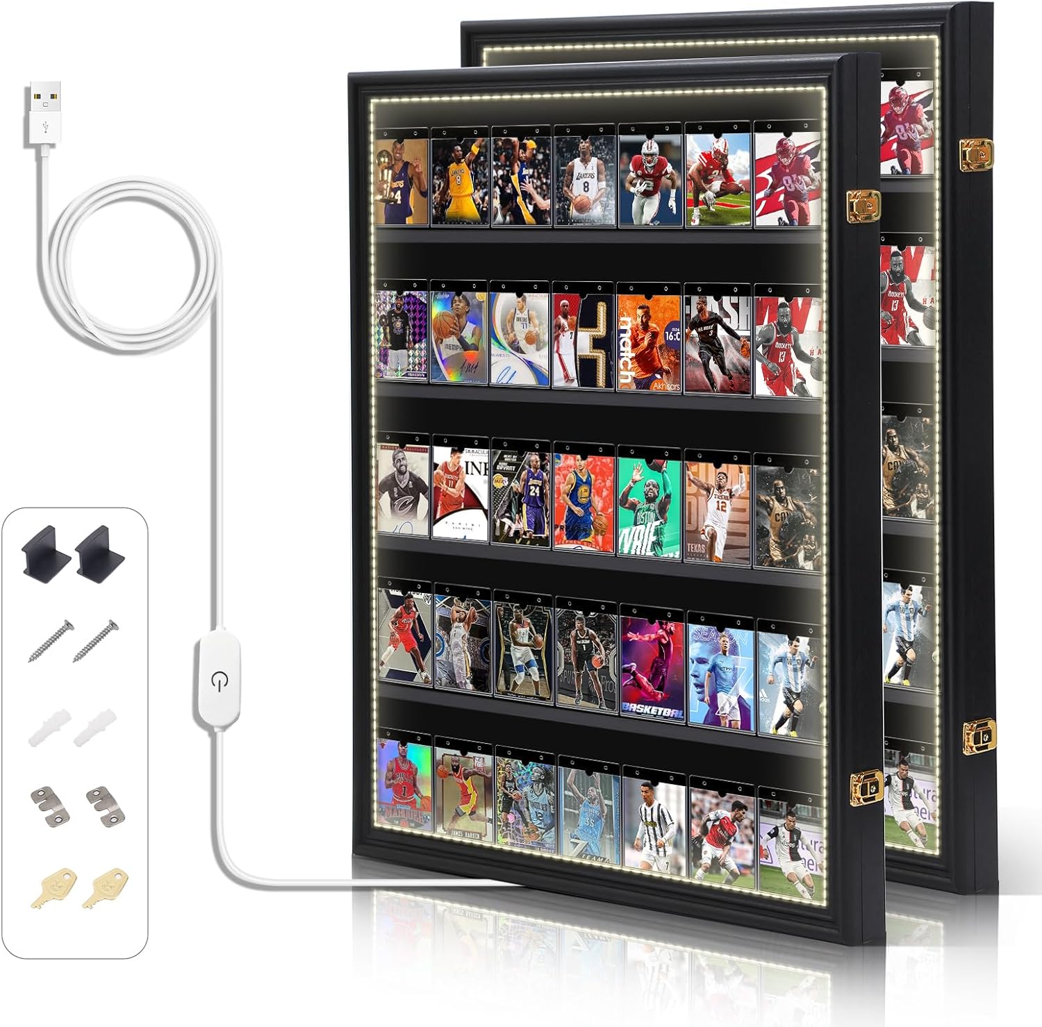Nice C Graded Sports Card Display Case with LED Light, Baseball Card ...