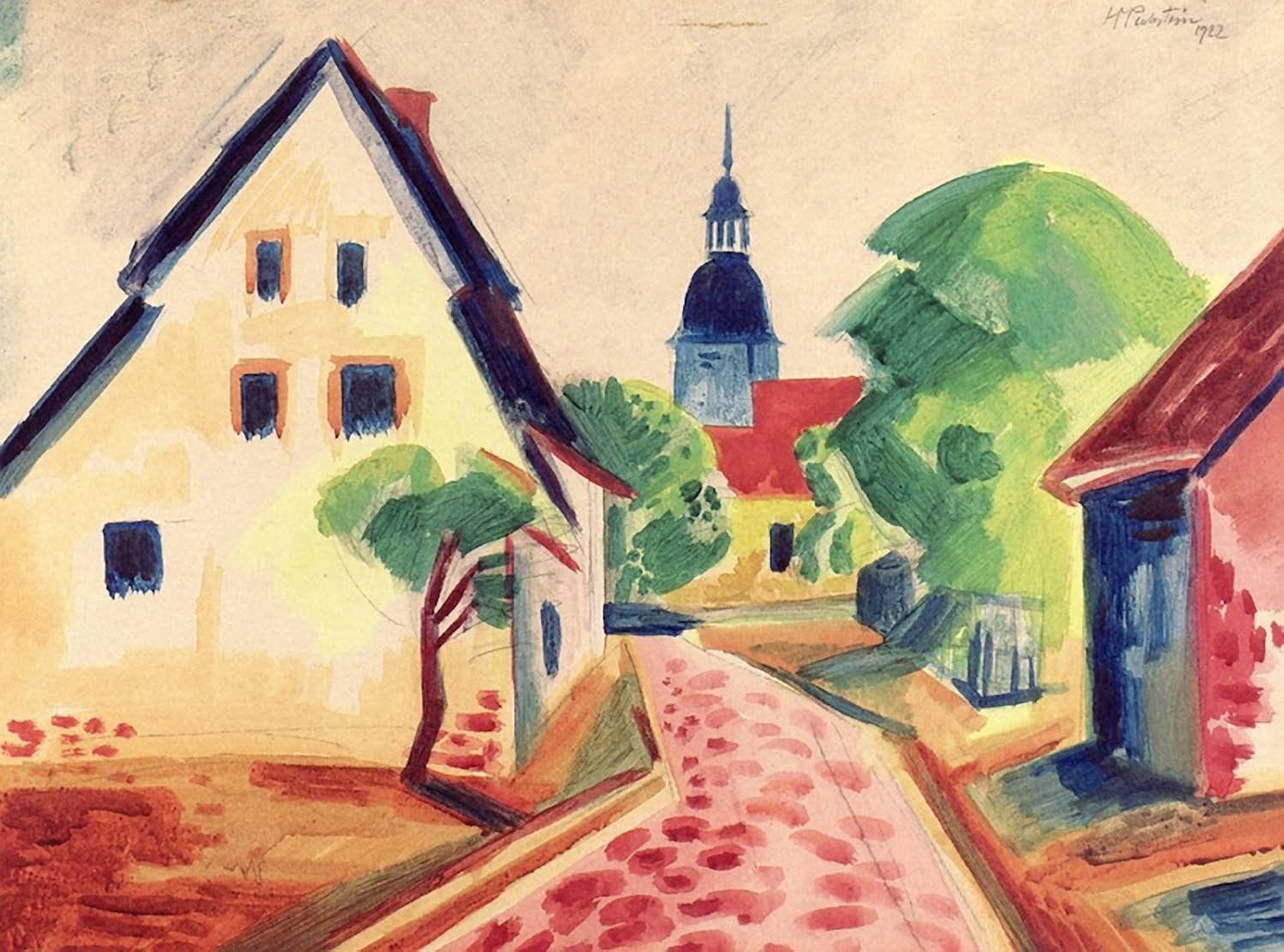 Amazon.com: Aenx Hermann Max Pechstein - Village Street in Leba with ...