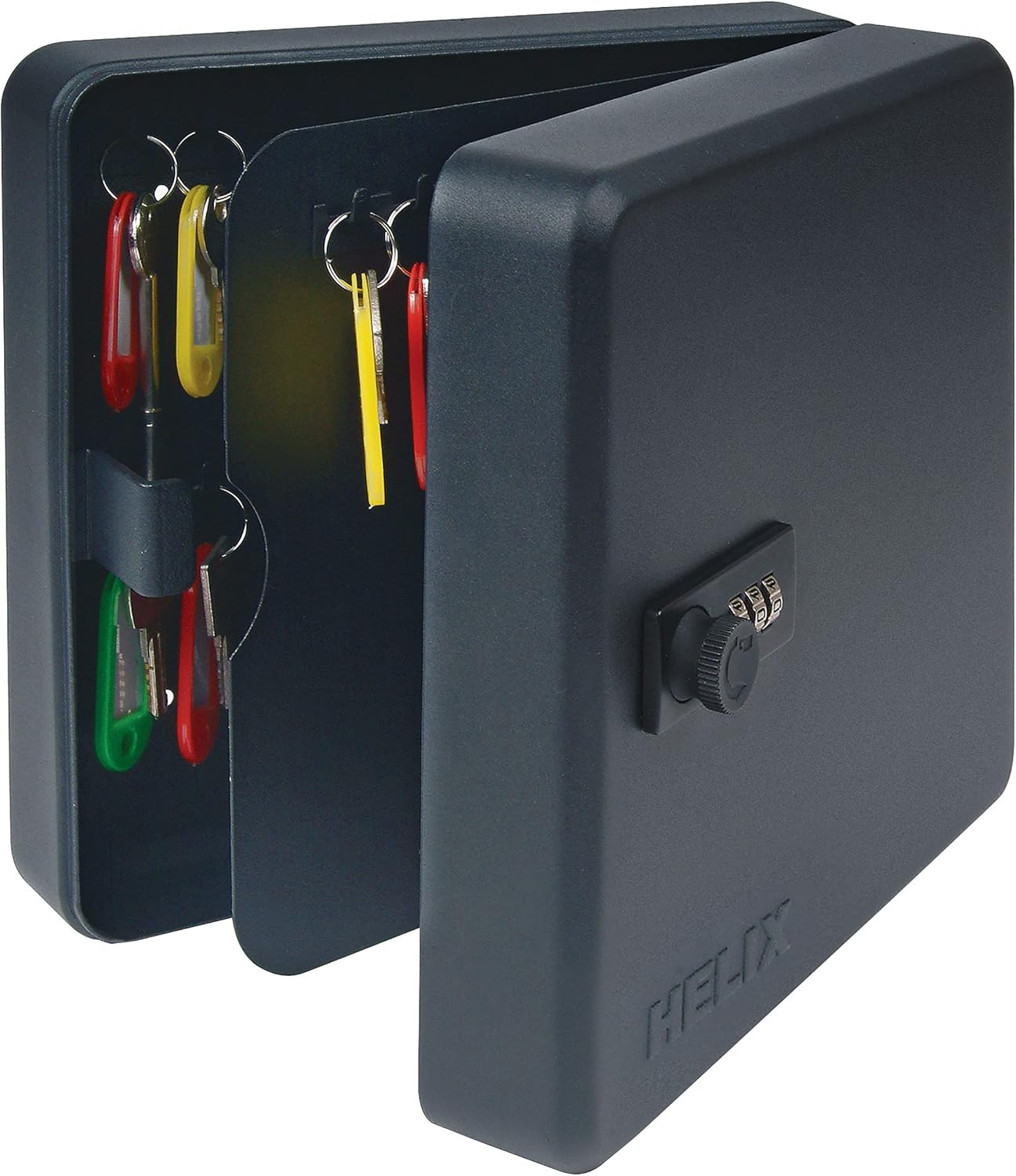 Helix Combination Lock Key Safe Cabinet (50 Key Capacity),Black ...