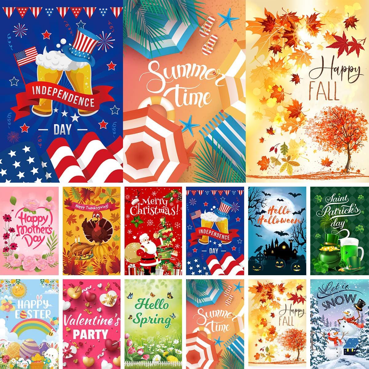 Amazon.com : Seasonal Garden Flags 12x18 Double Sided Clearance Summer ...