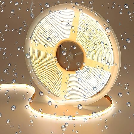 GOMING 24V 10M COB Ruban à LED Blanc Naturel 4000K IP65 étanche 384LED ...