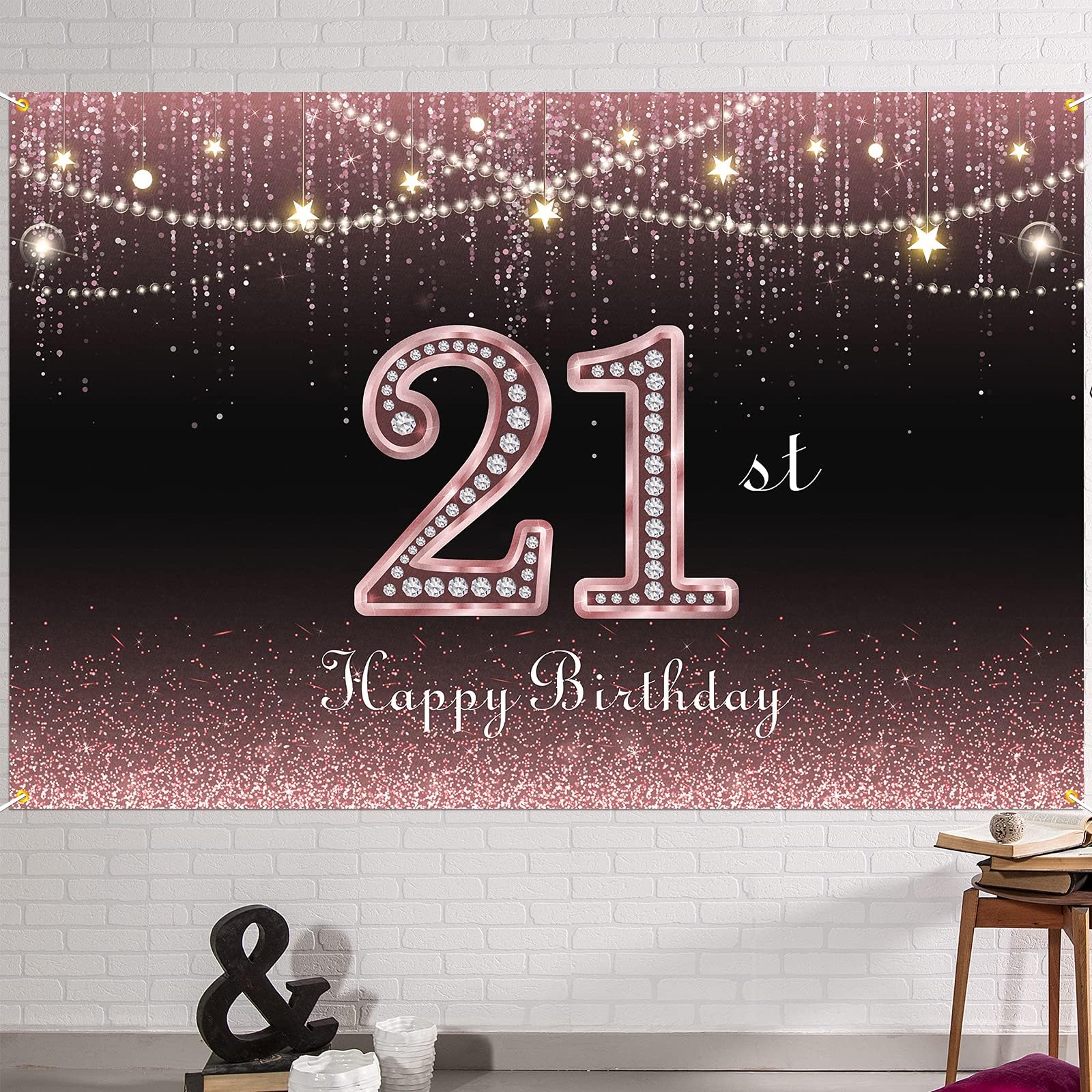 Amazon.com : HTDZZI 21st Birthday Decorations for Her, Happy 21st ...