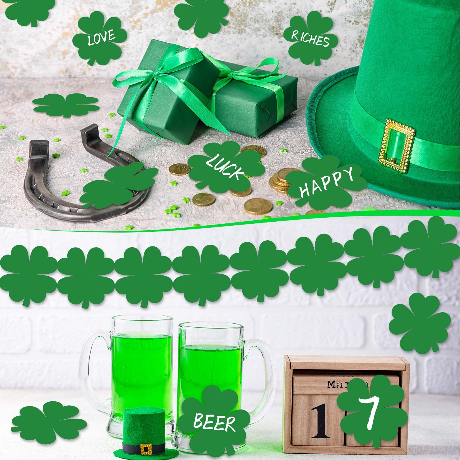 Snapklik.com : Geyee 100 Pcs Shamrock Cutouts St. Patricks Day ...