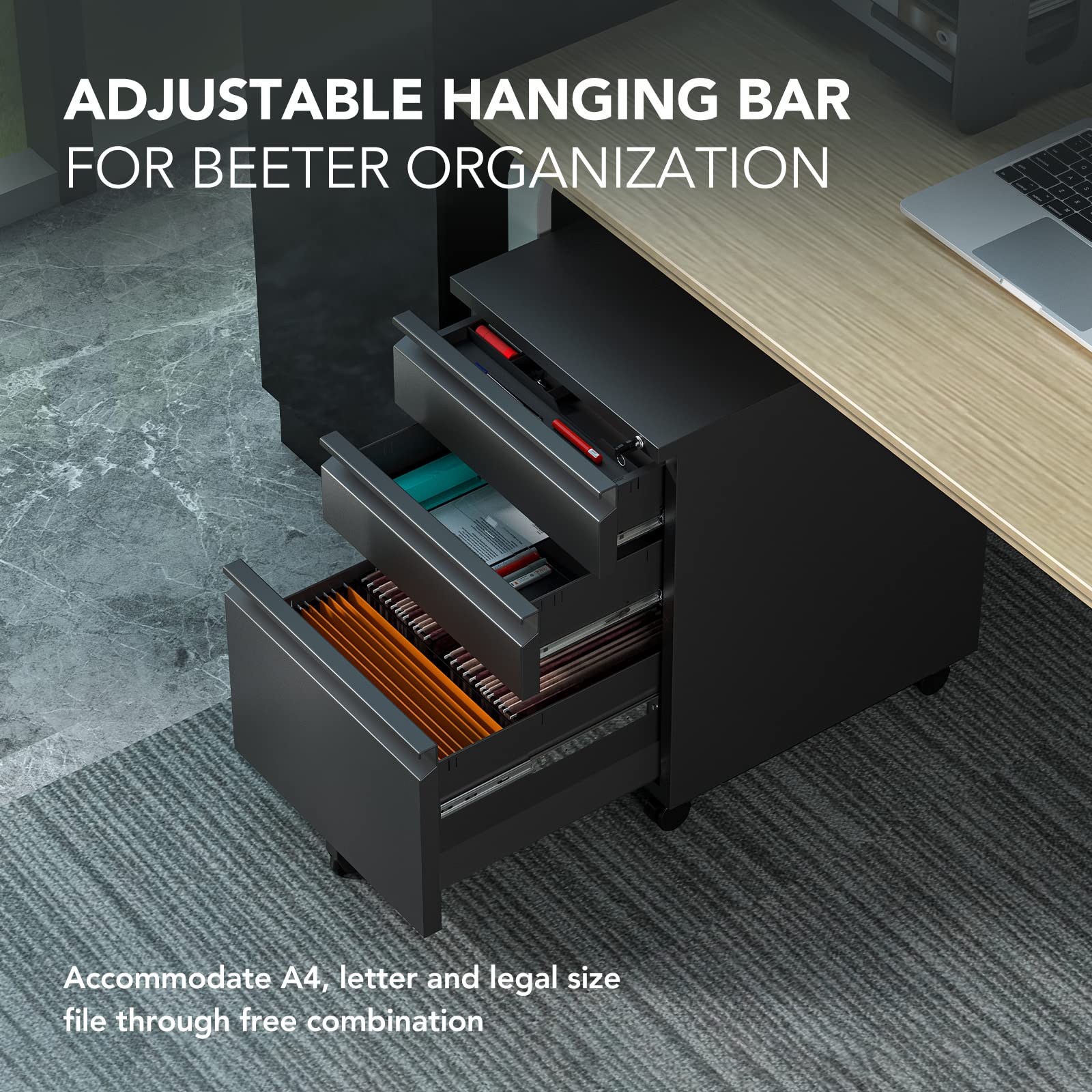 Snapklik.com : FLEXISPOT 3-Drawer Mobile File Cabinet For Home Office ...