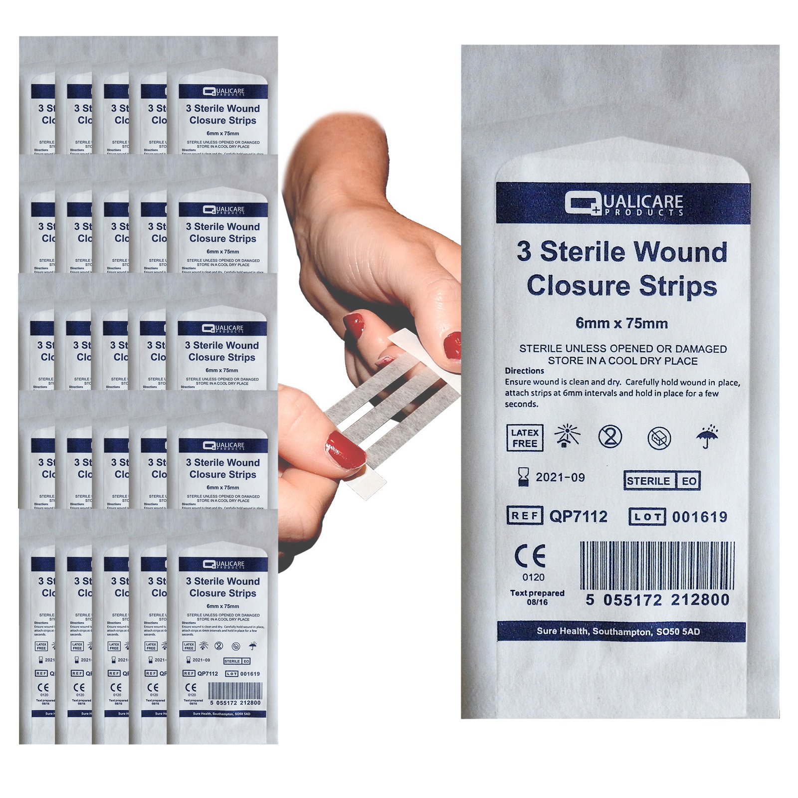 Sterile Deep Wound Closure Strips 6mm Thick First Aid Adhesive ...