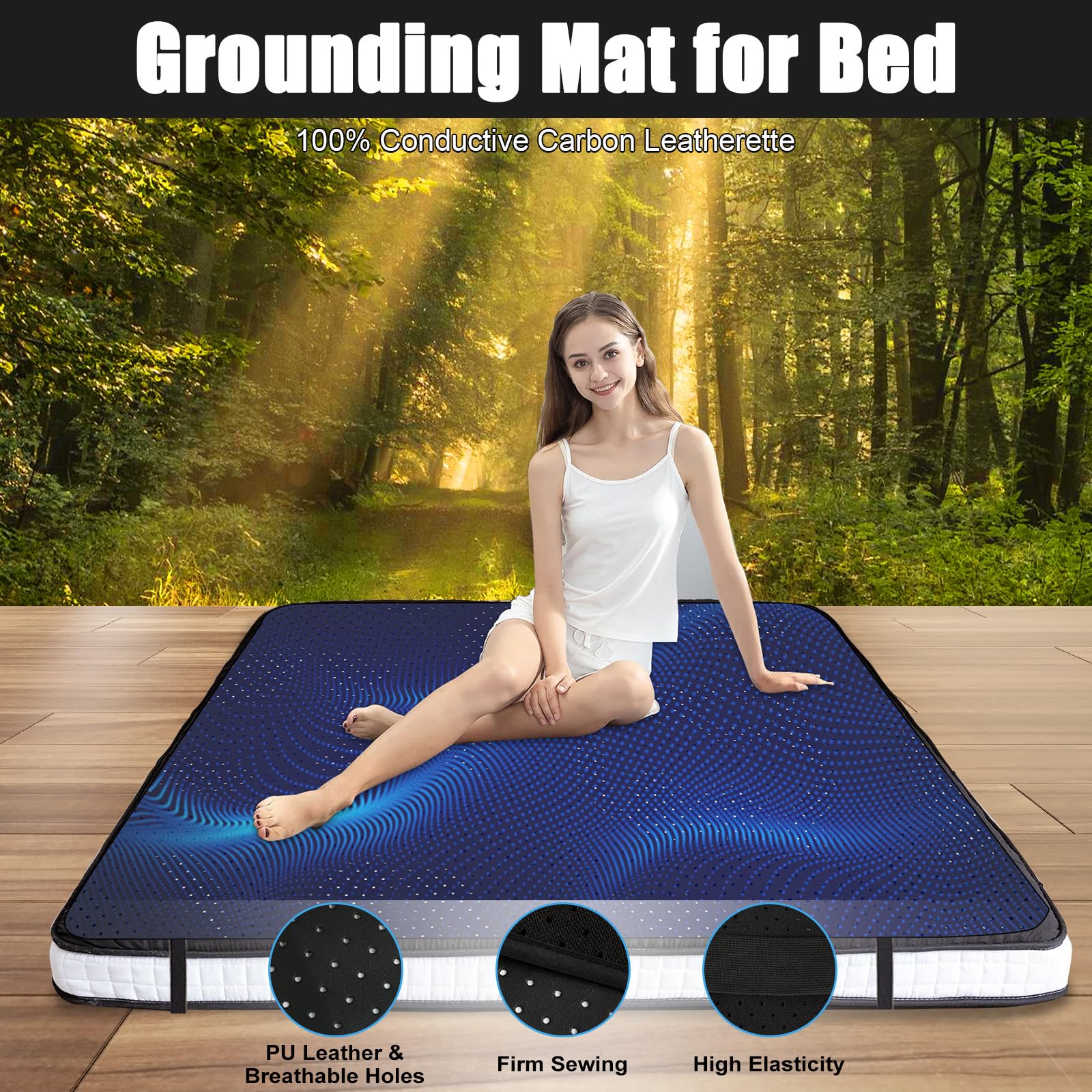 For Sleeping Estbridge Earthing Bed Sheet Conductive Grounding Mat With ...