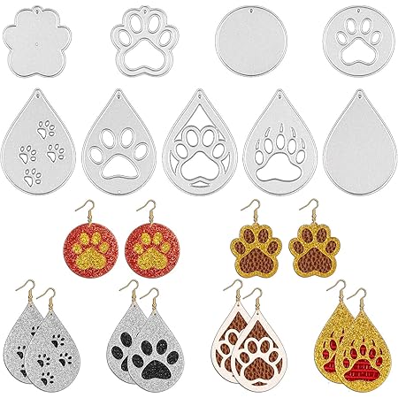 Amazon.com : 19 Pieces Earring Cutting Dies Leather Teardrop Earrings ...