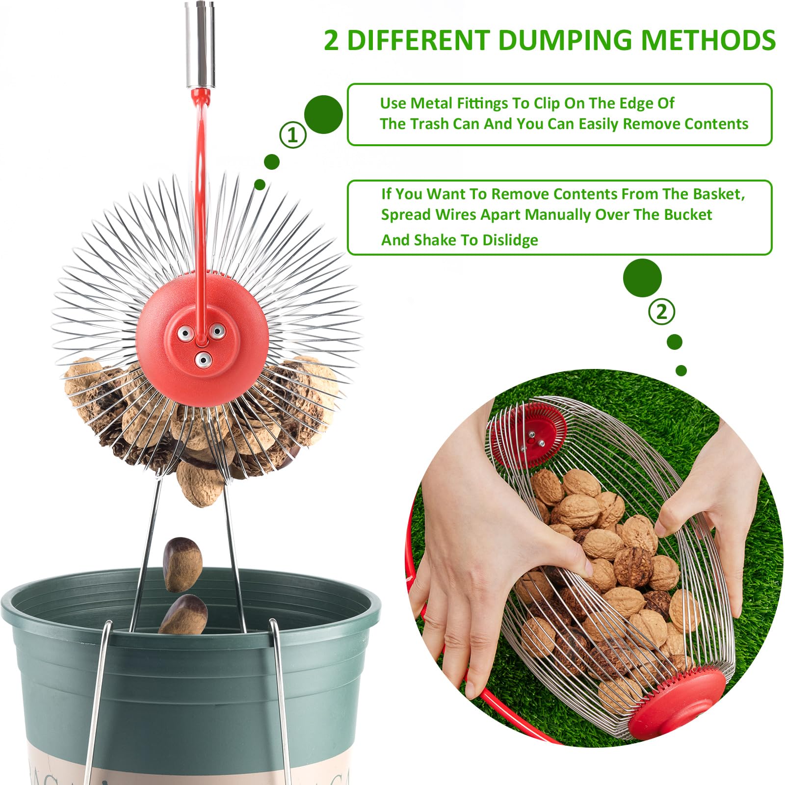 Yangbaga Golf Ball Retriever, Rolling Golf Ball Picker Upper, Walnut ...