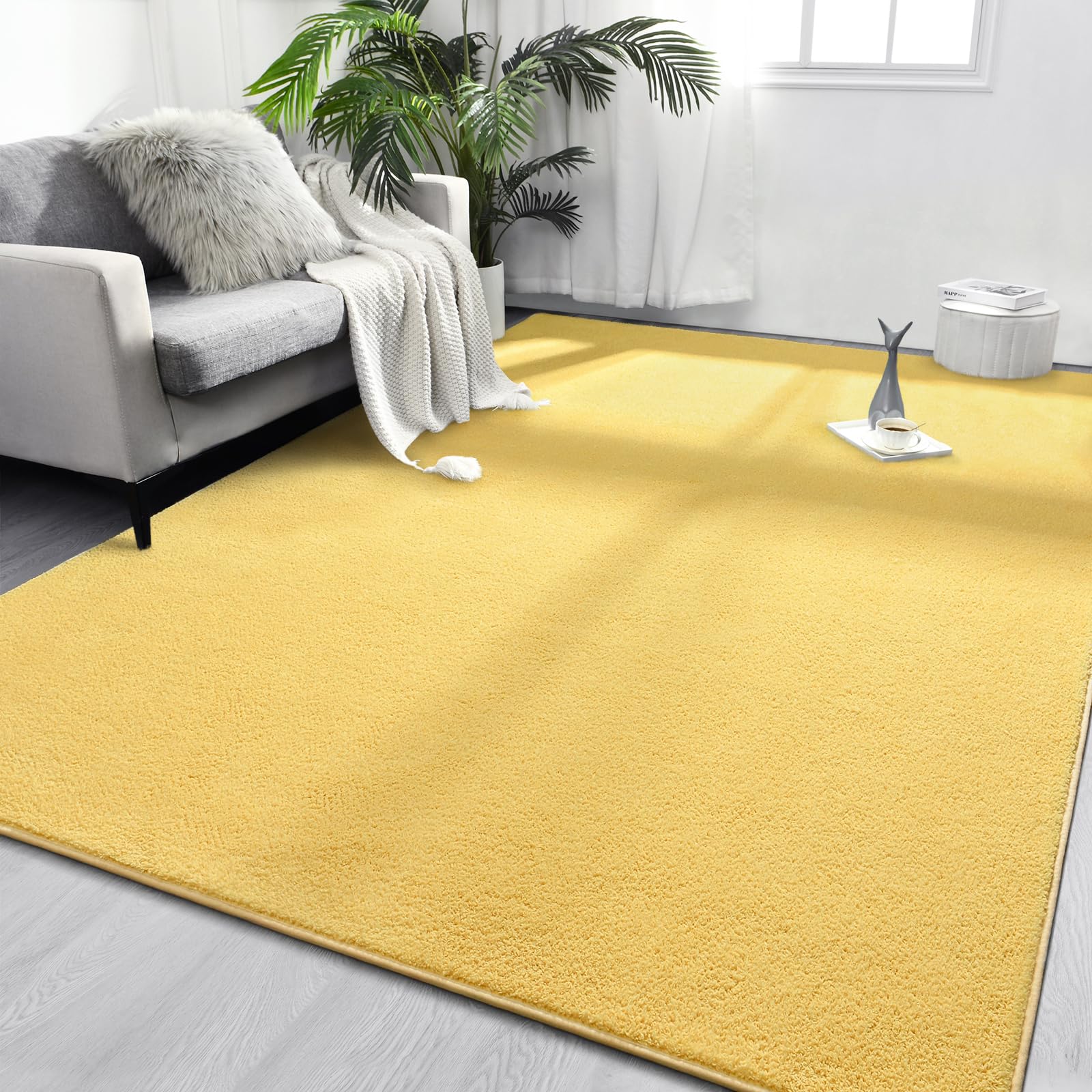 Amazon.com: FlyDOIT Area Rugs for Bedroom Living Room, 4x6 Yellow Super ...