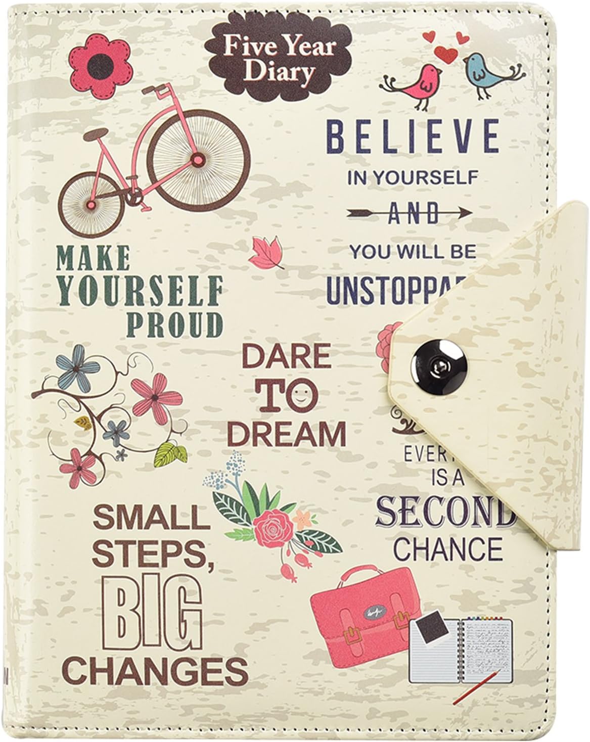 Five 5-Year Diary Organizer - Undated Daily Planner Journal Book - Stud ...