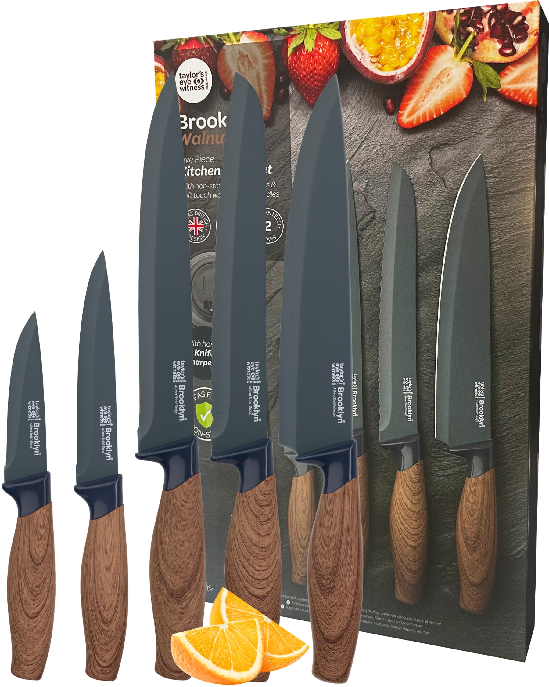 Taylors Eye Witness 5pc Walnut Look Presentation Knife Set - Brooklyn ...