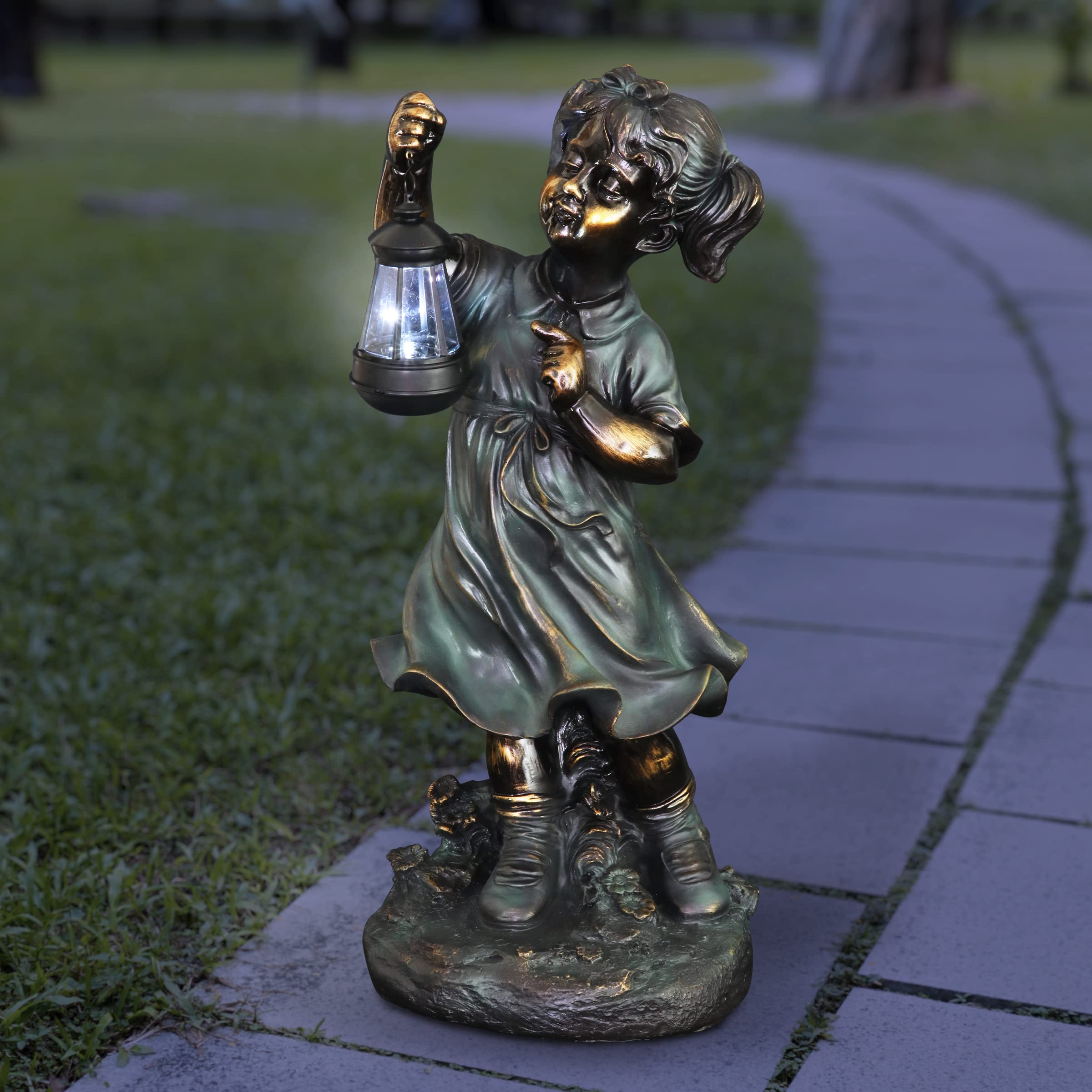 Solar Garden Statue Girl
