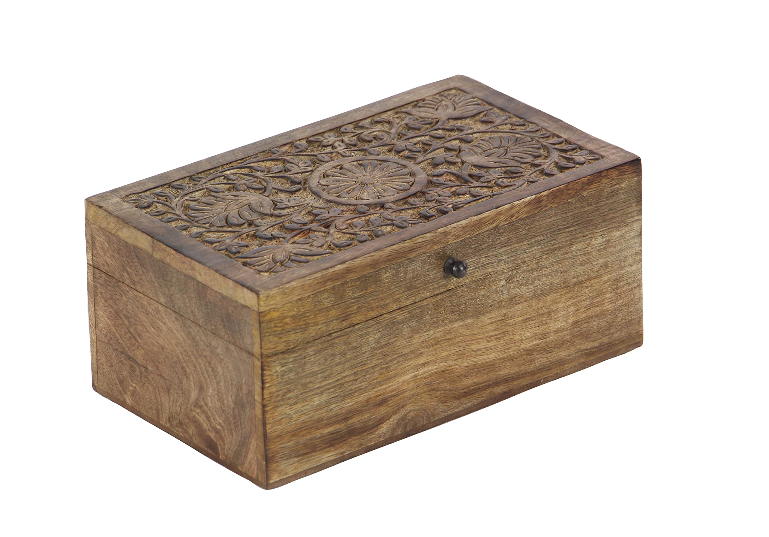 Deco 79 Rustic Mango Wood Rectangle Box, Set of 3 8", 10", 12"W, Brown