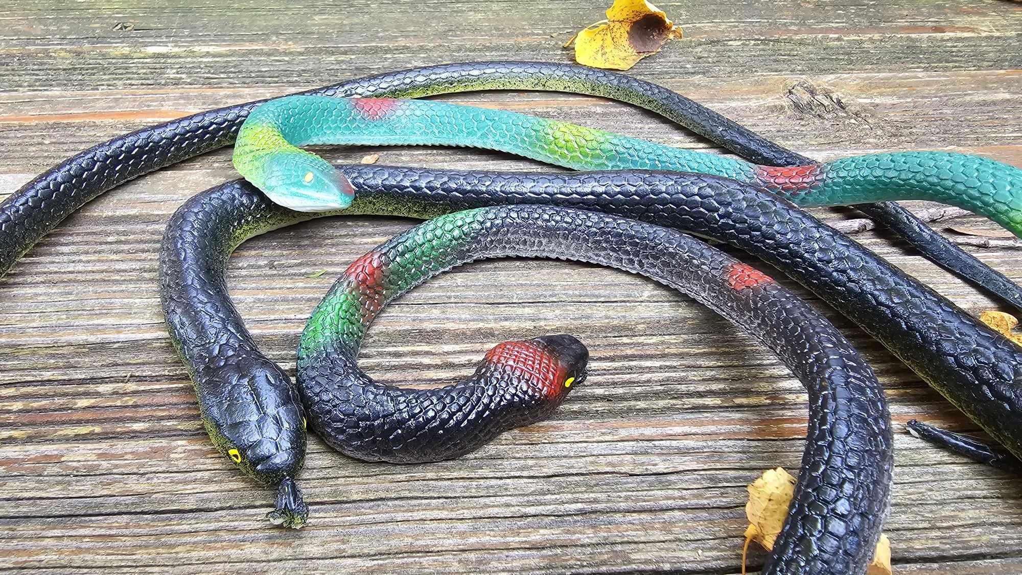 Watch 3 Pieces Large Rubber Snakes Realistic Fake Snake Toys on Amazon Live