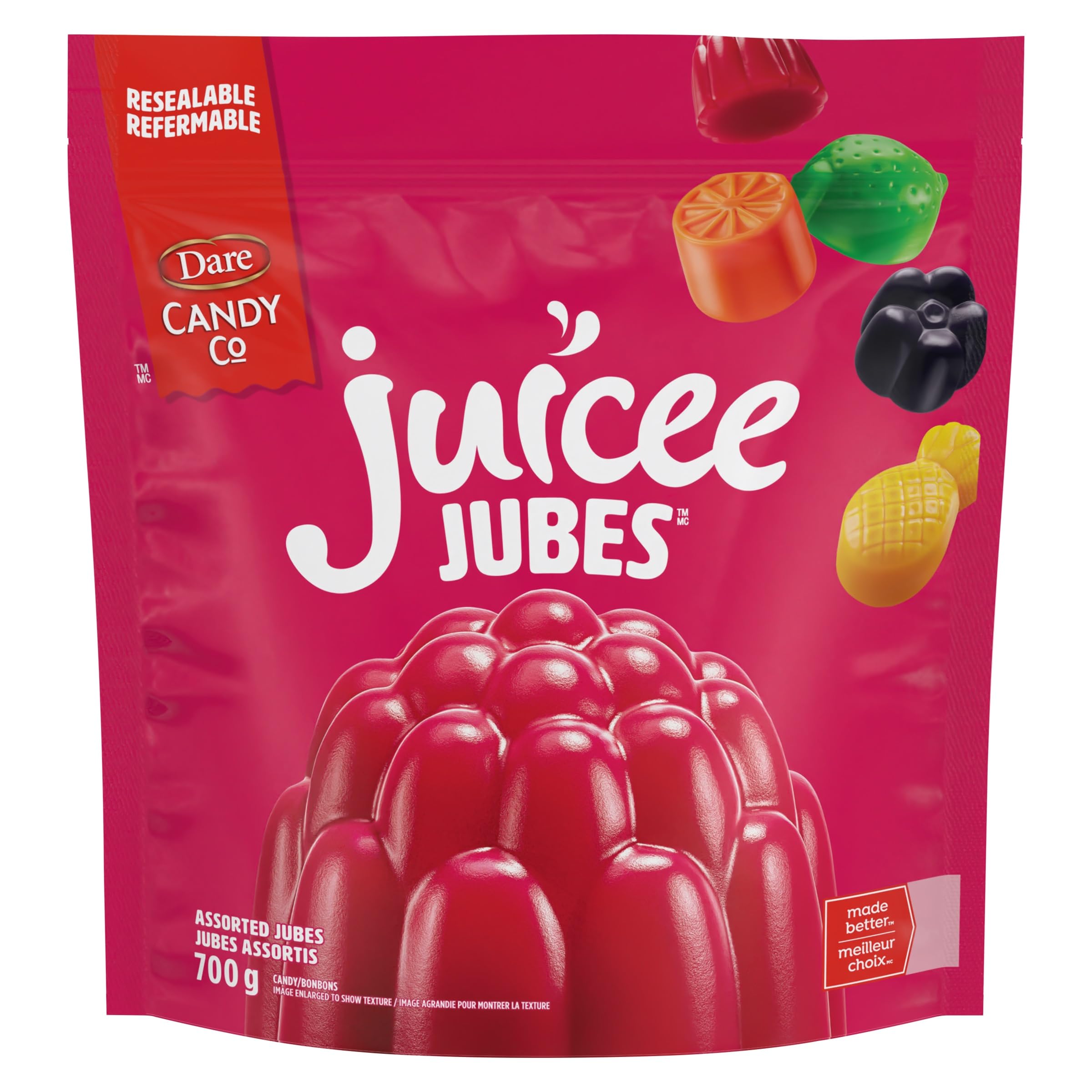 Dare Juicee Jubes - Mixed Fruit, Soft and Chewy Ju Jubes Candy, Gluten Free, Dairy Free, Fat ...