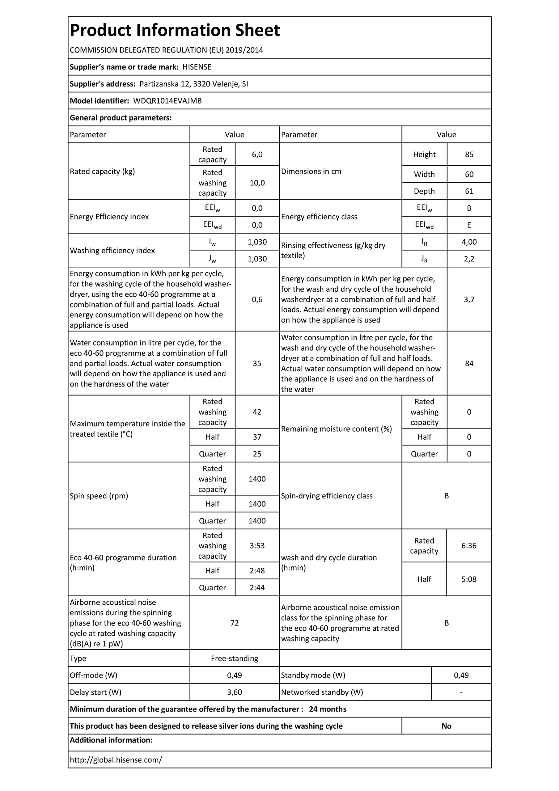 Hotpoint ActiveCare NDD 8636 BDA UK Freestanding 8/6kg Washer Dryer ...