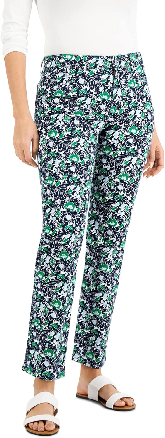 Charter Club Women Printed Lexington Pants (18, Intrepid Blue) at ...