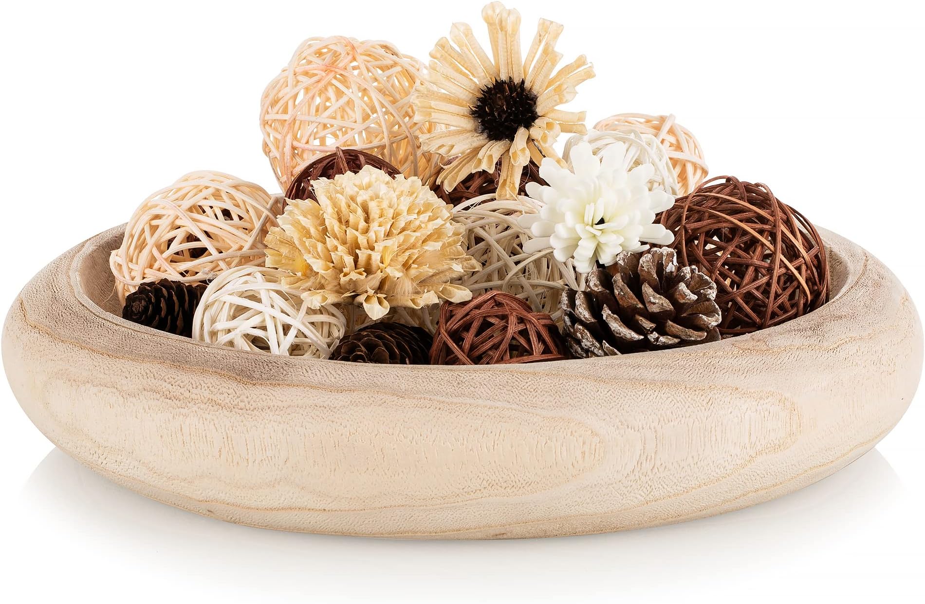 Amazon.com: VELOVA Large White Concrete Decorative Bowl with 24 ...