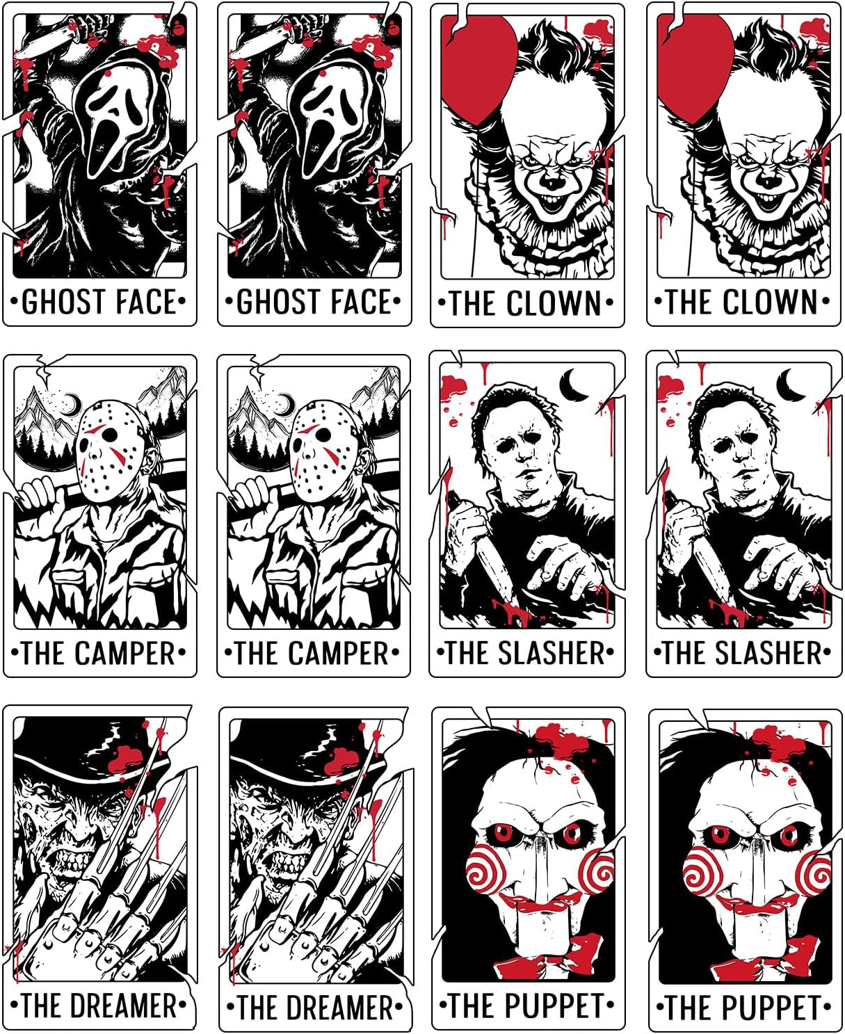 Amazon.com: PIAOLGYI 12 PCS Horror Stickers Halloween Decorations ...