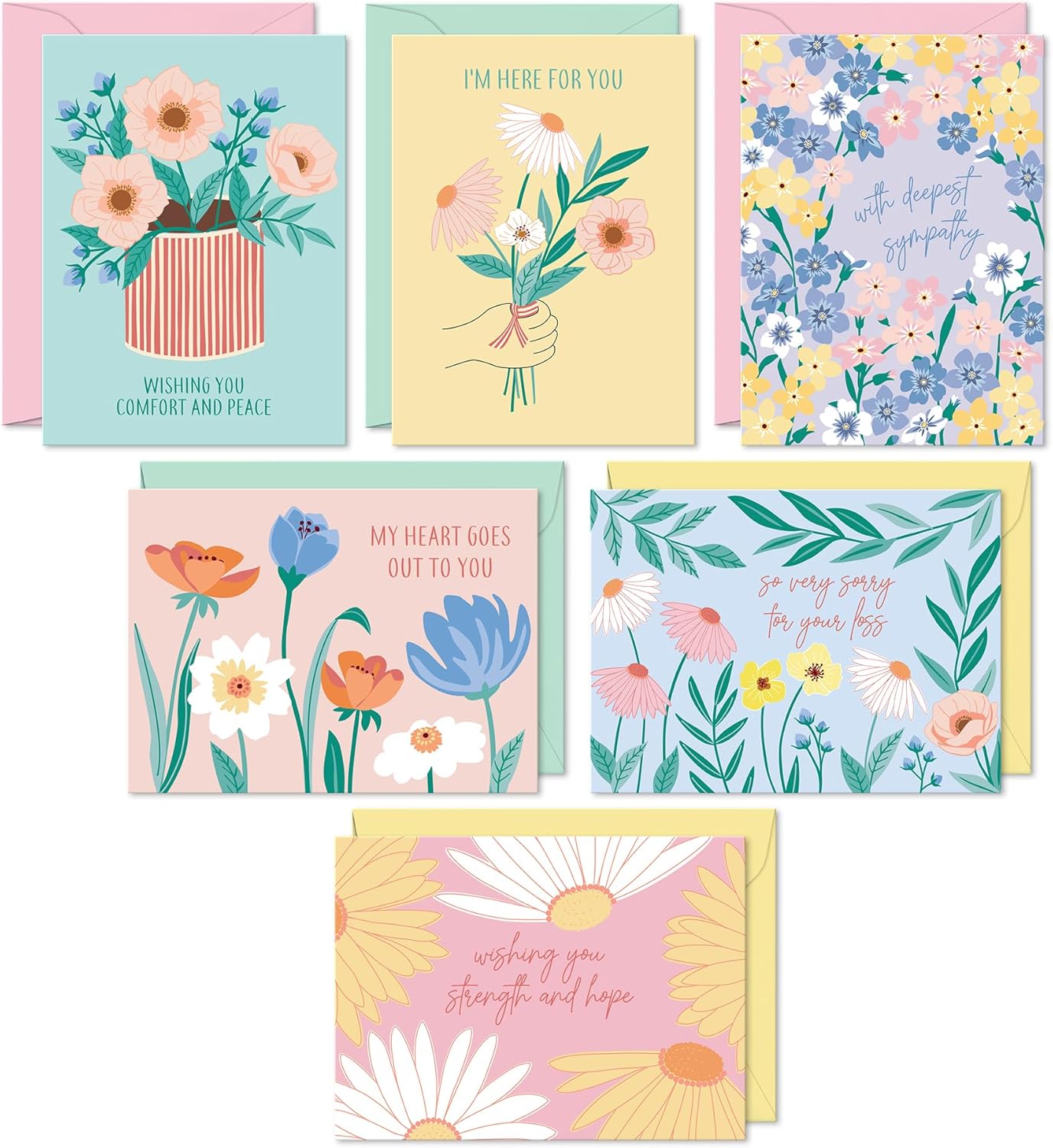 Amazon.com : S&O Boxed Sympathy Cards with Envelopes. 24 Sorrow Notes ...