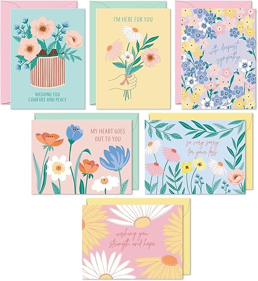 Amazon.com : S&O Boxed Sympathy Cards with Envelopes. 24 Sorrow Notes ...