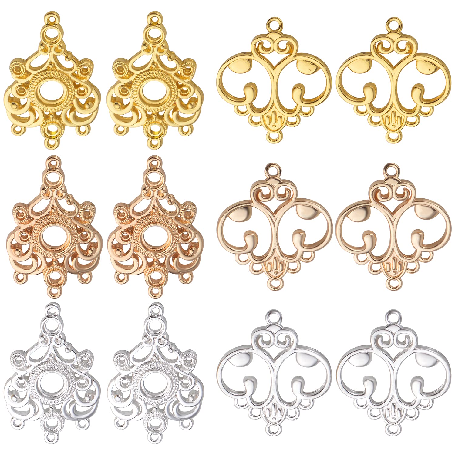 Amazon.com: Earring Chandelier Charms,12pcs Chandelier Component Links ...
