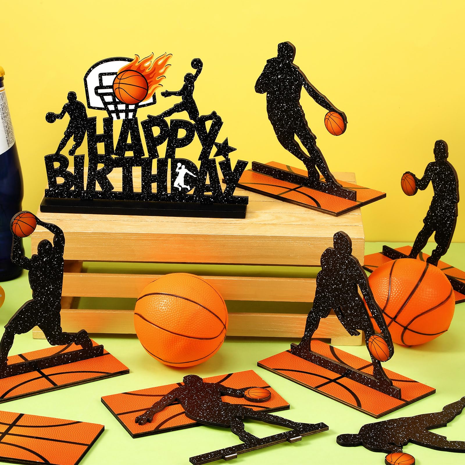 Snapklik.com : 7 Pcs Basketball Party Table Decoration Wooden ...
