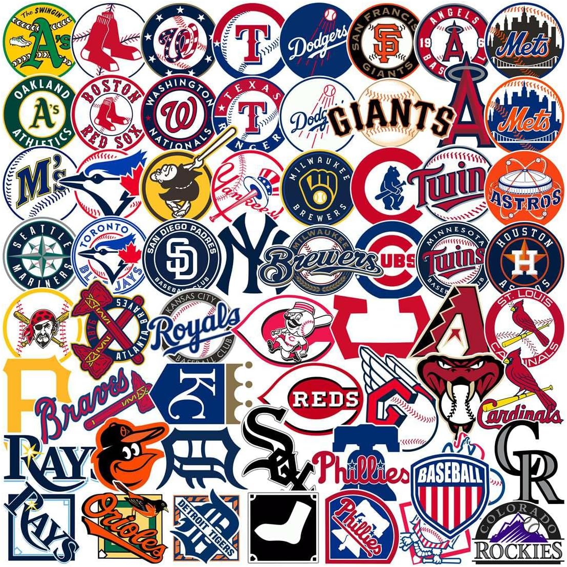 Amazon.com: AcAliA 60 Pcs Sports Stickers,Baseball Stickers,30 Baseball ...