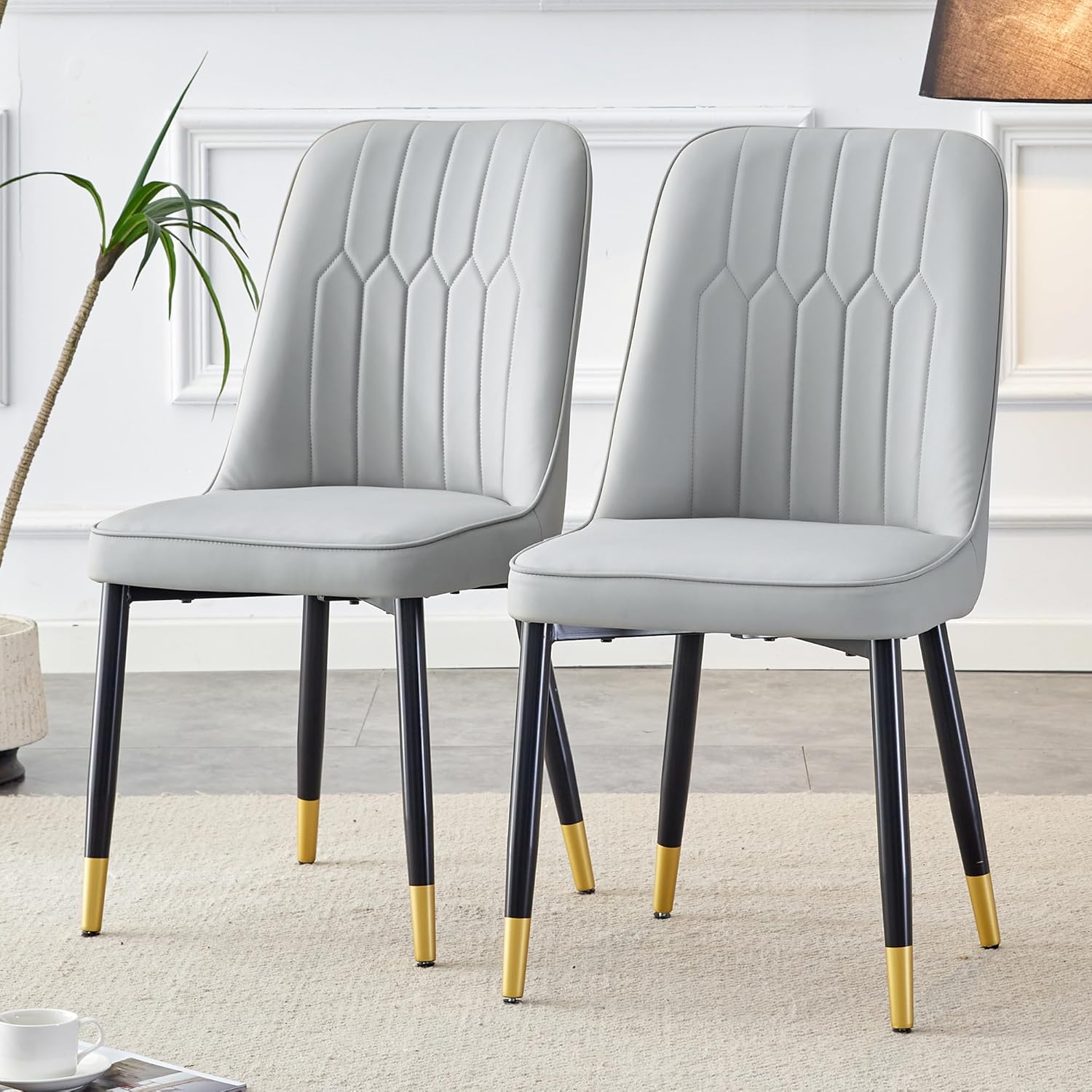 Amazon.com - LUSPAZ Modern Dining Chairs Set of 2, Faux Leather Dining ...