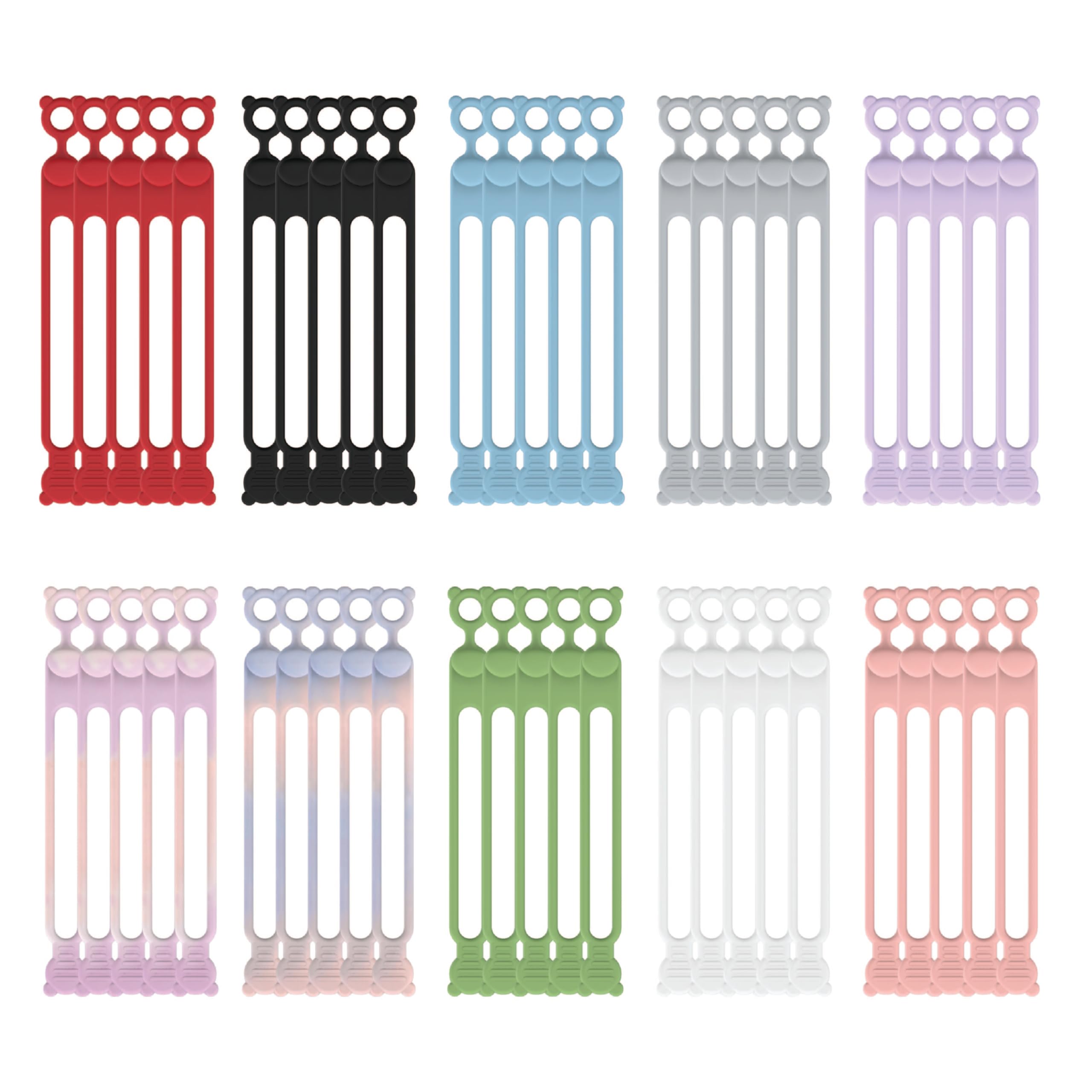 Amazon.com: 365Home 50-Pack Silicone Cable Ties Reusable, Rubber Cable ...