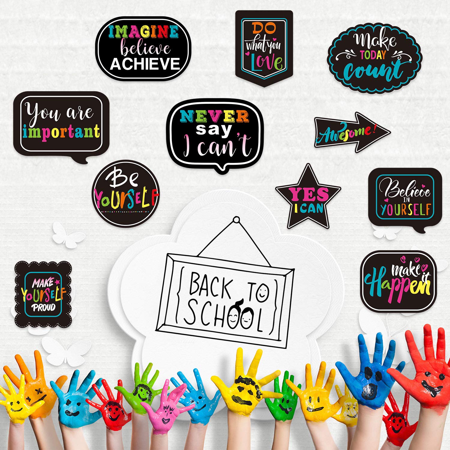 Chalkboard Bright Positive Sayings Accents, Motivational Signs ...