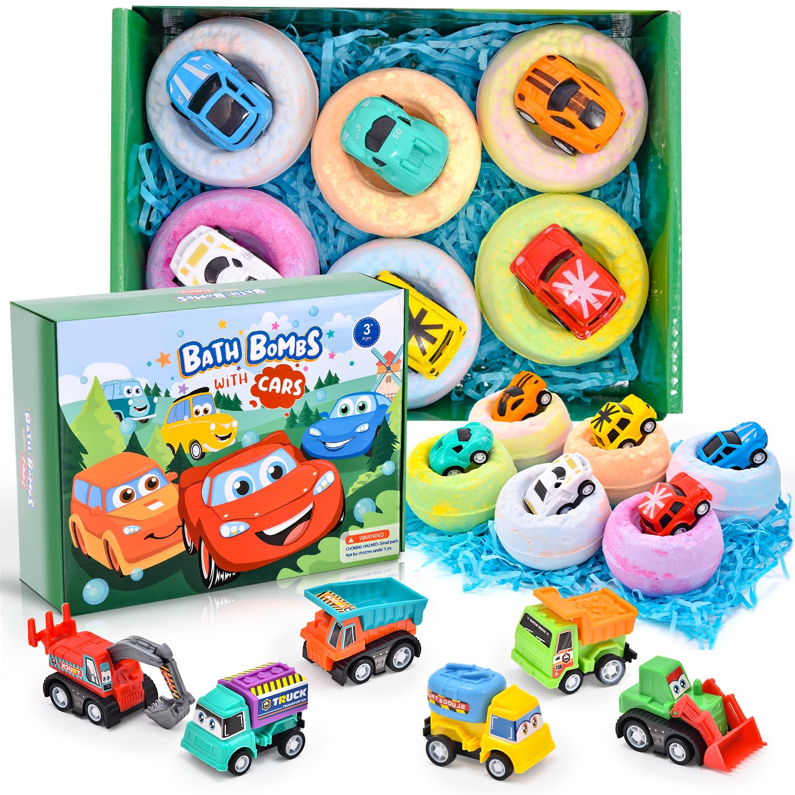 Amazon.com: Toylink Bath Bombs for Kids with Surprise Car Toys, 6 Pack ...