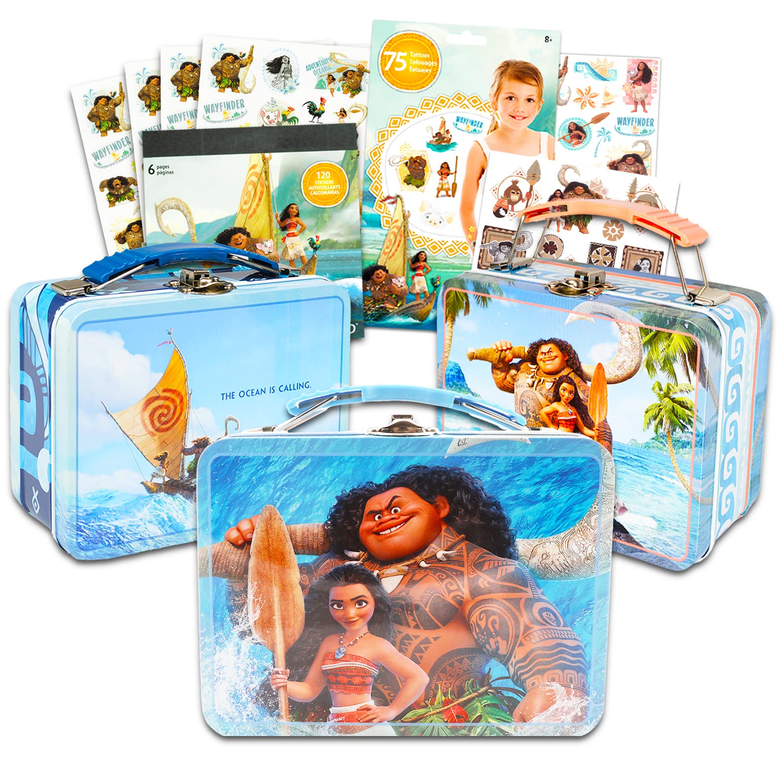 Buy Moana Tote Box 3 Pack - Moana Party Supplies Bundle with 3 Mini Tin ...